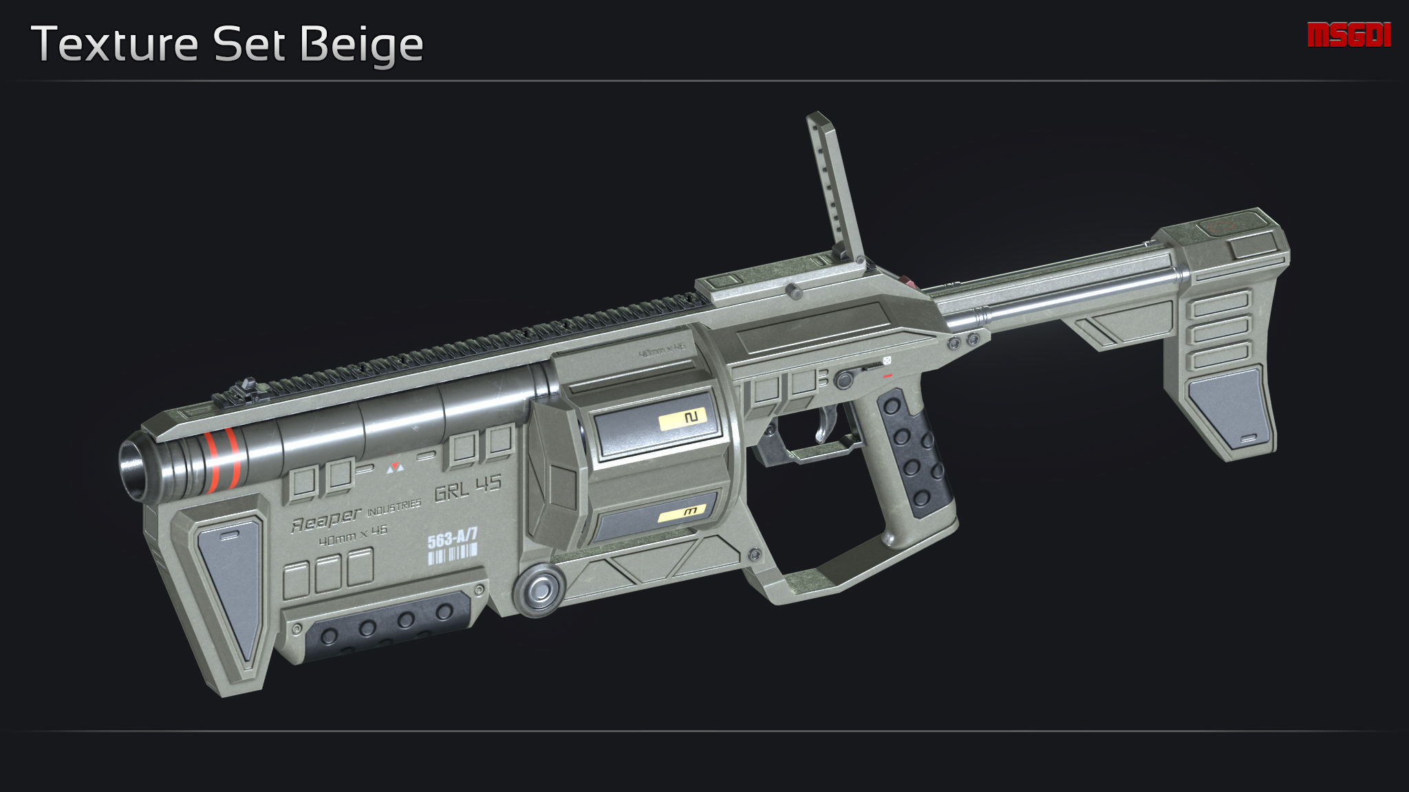 3D model Scifi Grenade Launcher GRL 45 VR / AR / low-poly | CGTrader