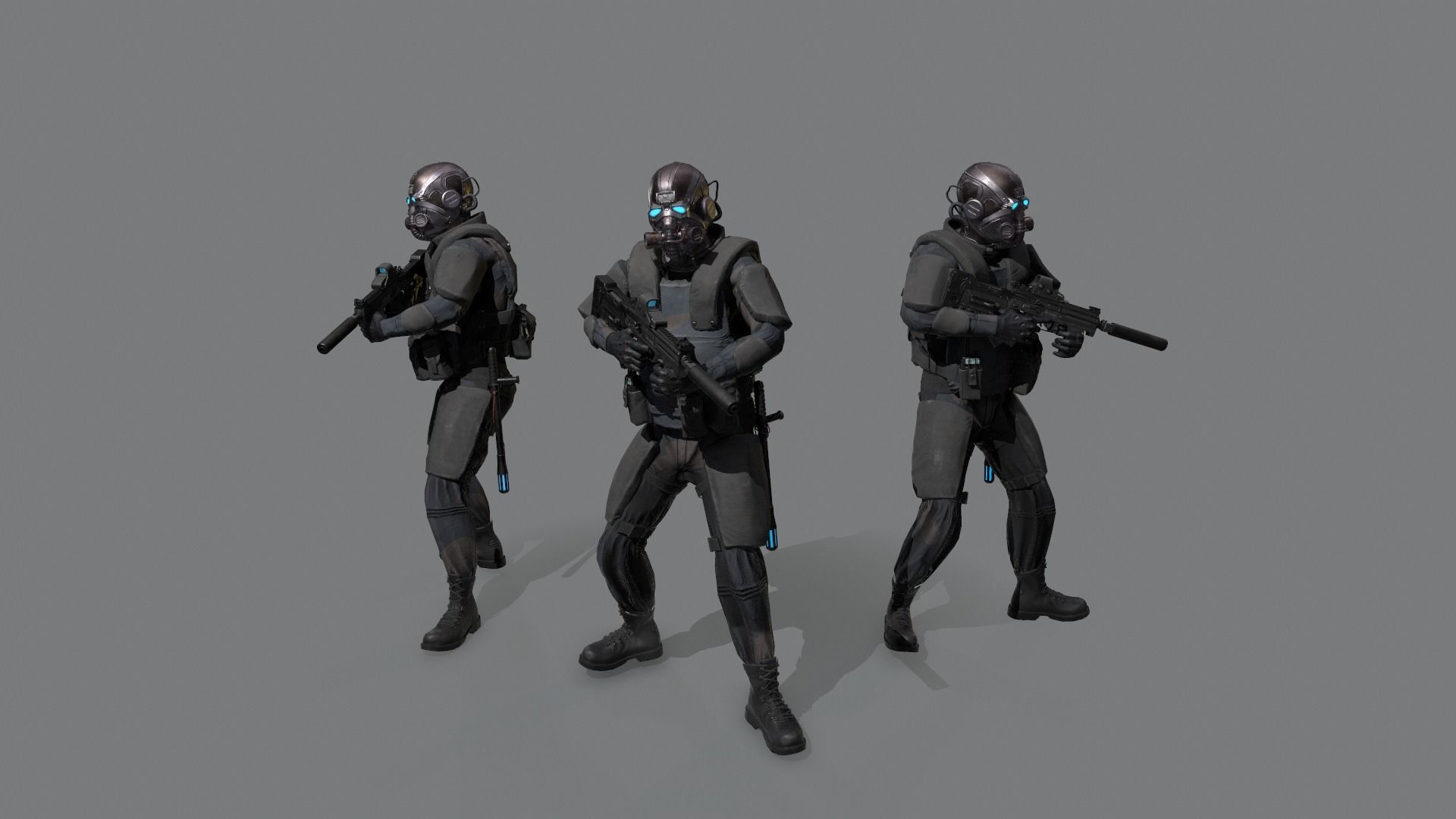 3D model Special forces skifi soldier - skin 2 VR / AR / low-poly ...