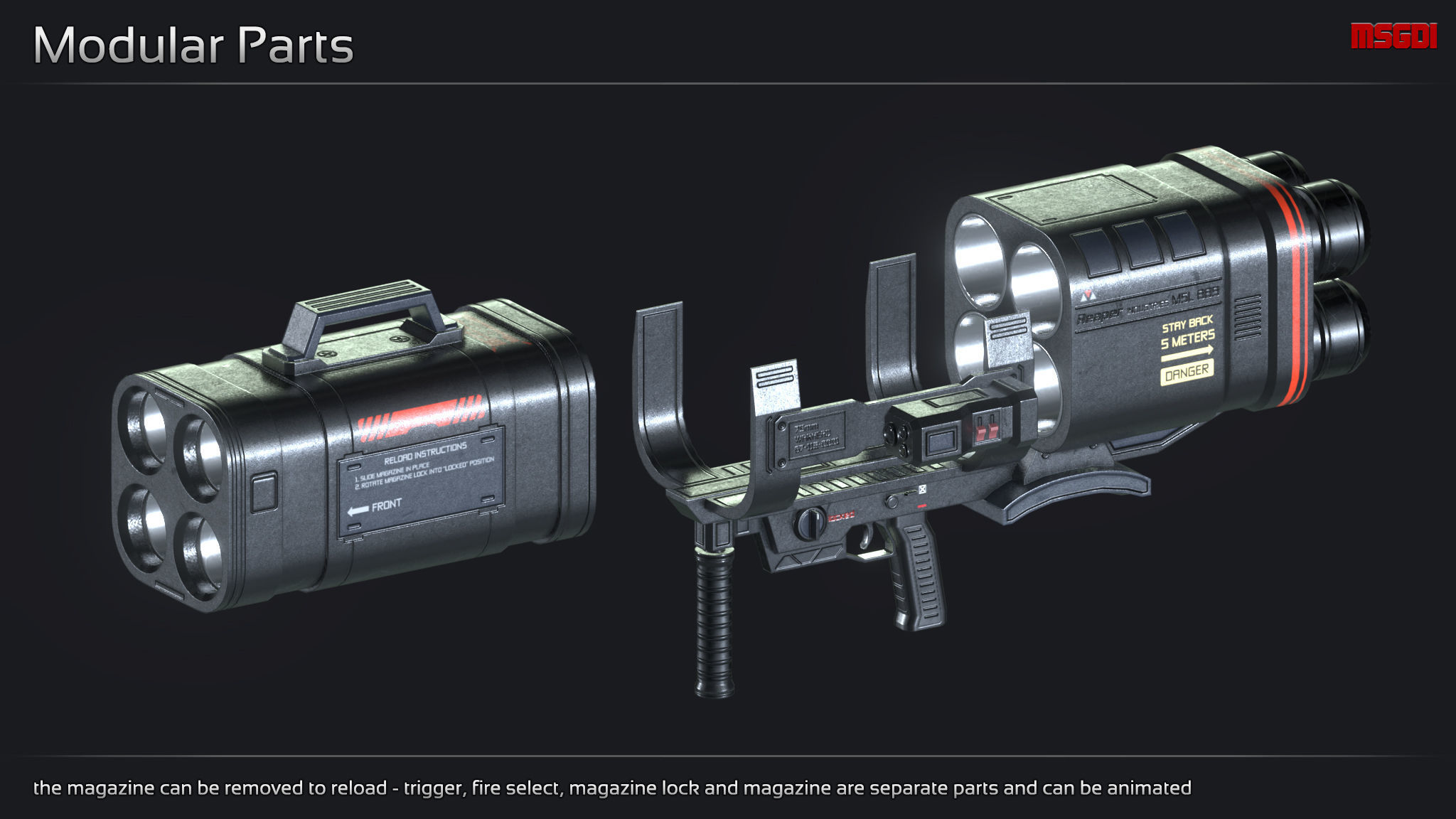 3D model Scifi Missile Launcher MSL 889 VR / AR / low-poly | CGTrader