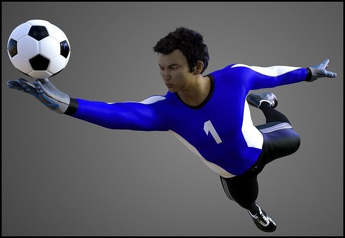 Asian Football Soccer GoalKeeper 3D model animated rigged | CGTrader