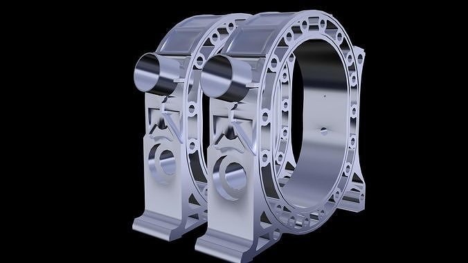 3D model Peripheral ports houses - rotary engine VR / AR / low-poly ...
