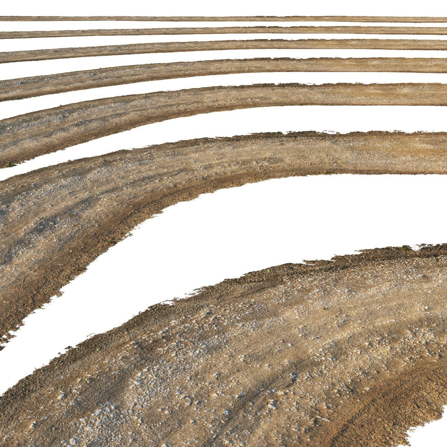 3D model Summer dirt road 25 meters VR / AR / low-poly | CGTrader