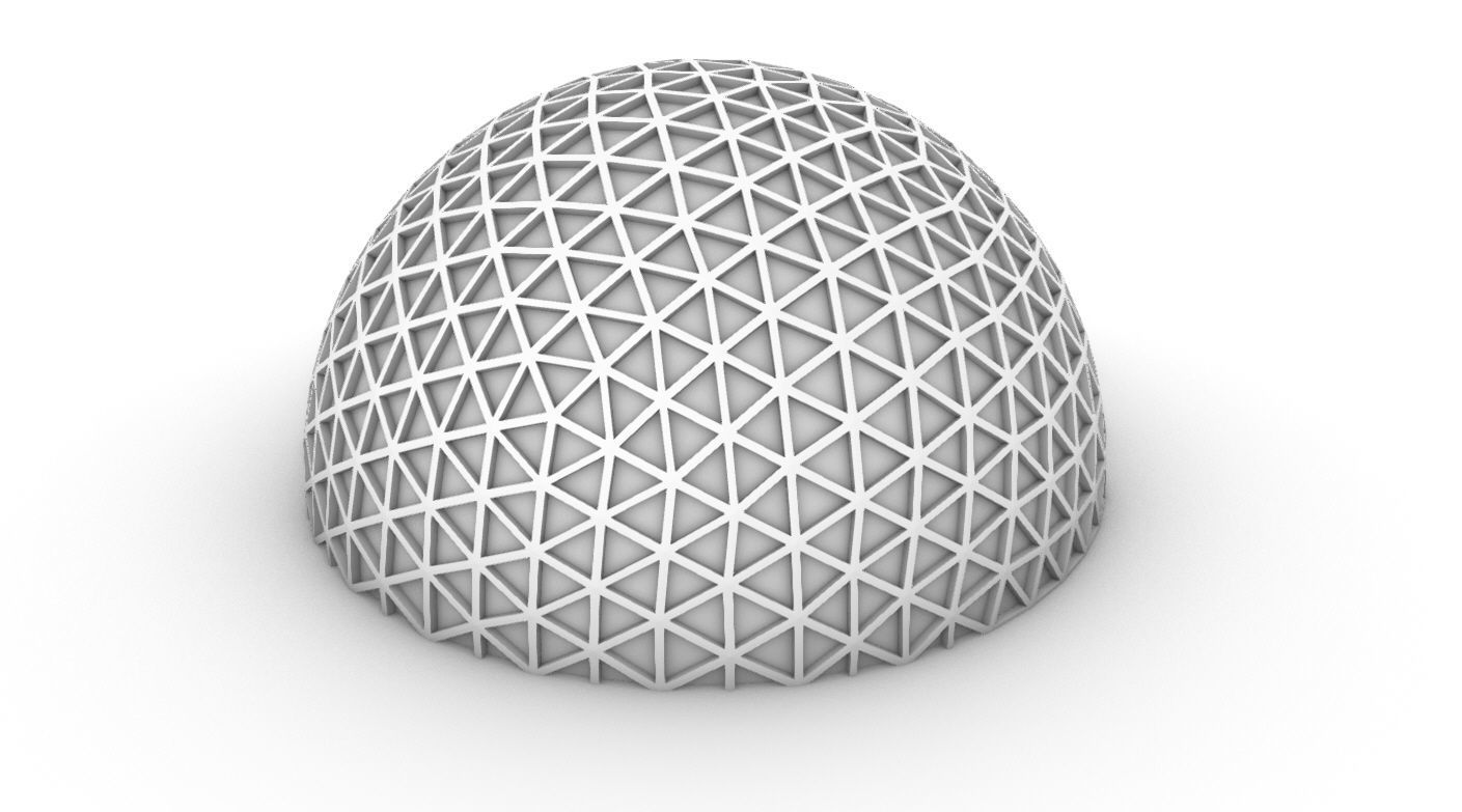 Geodesic Dome V3 Large with Frame and Panels and Entryway 3D model ...