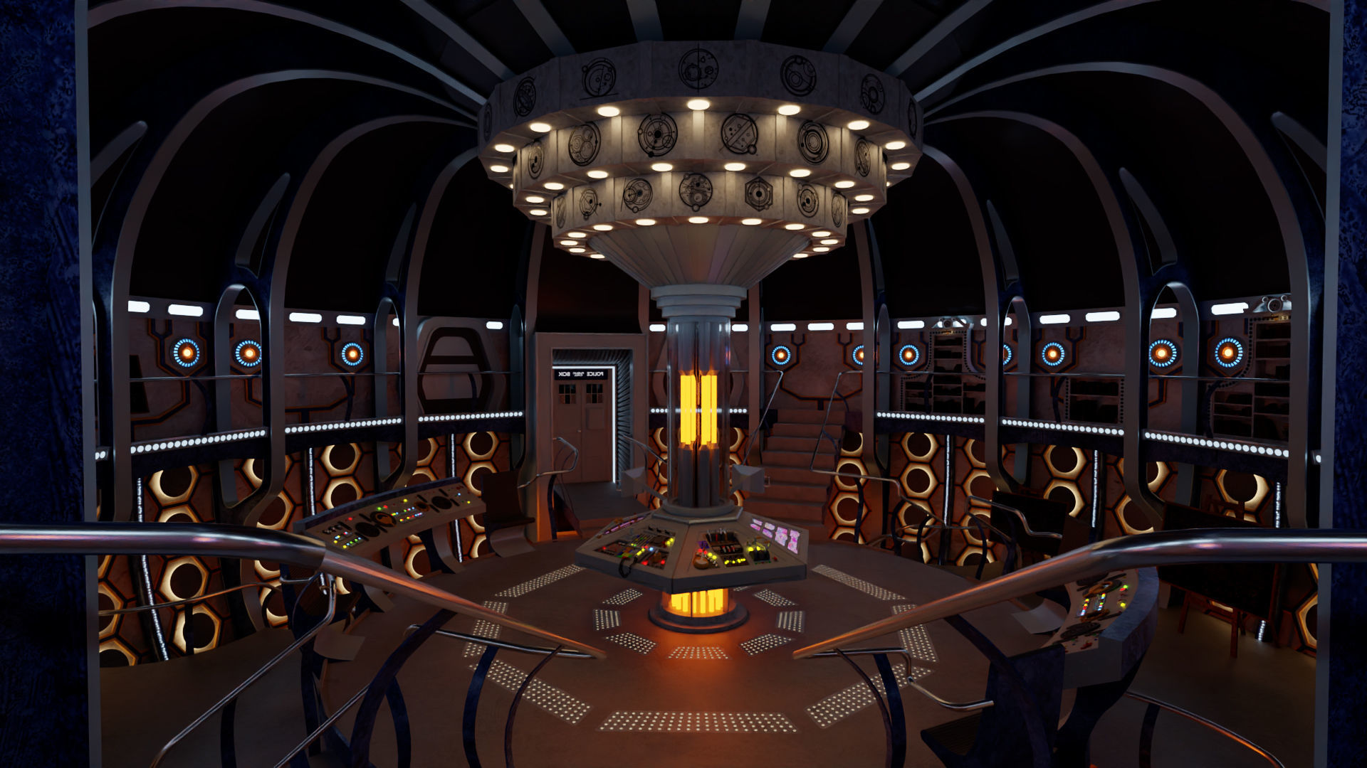 TARDIS - Exterior AND Interior - Smith and Capaldi Design 3D model ...