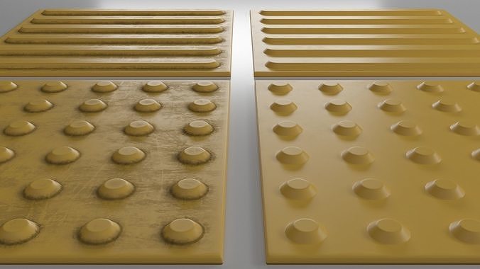 Pavement tactile tiles 3D model and texture PBR 3D model | CGTrader