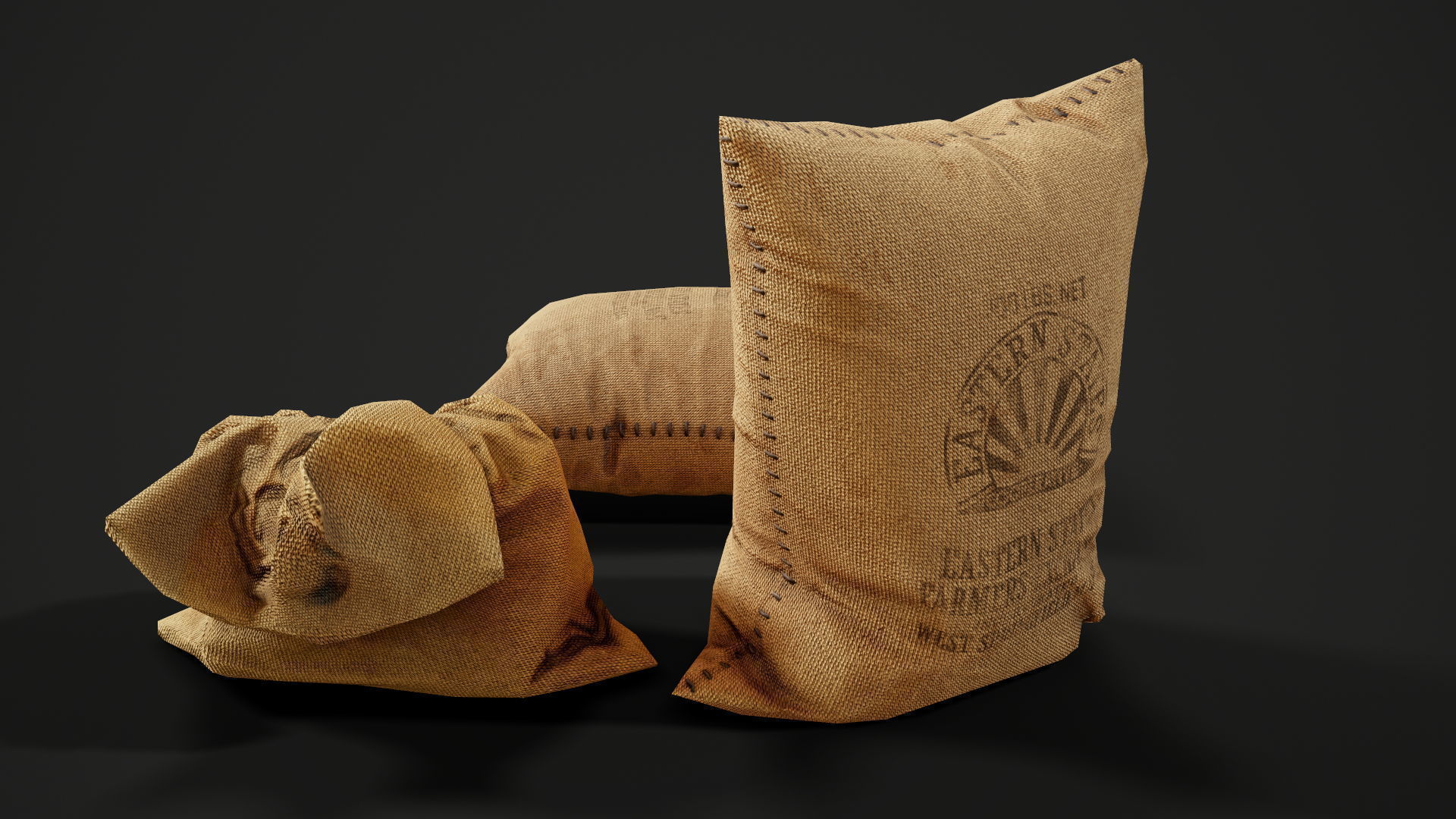 3D model Gunny Sack Low poly PBR Game ready VR / AR / low-poly | CGTrader