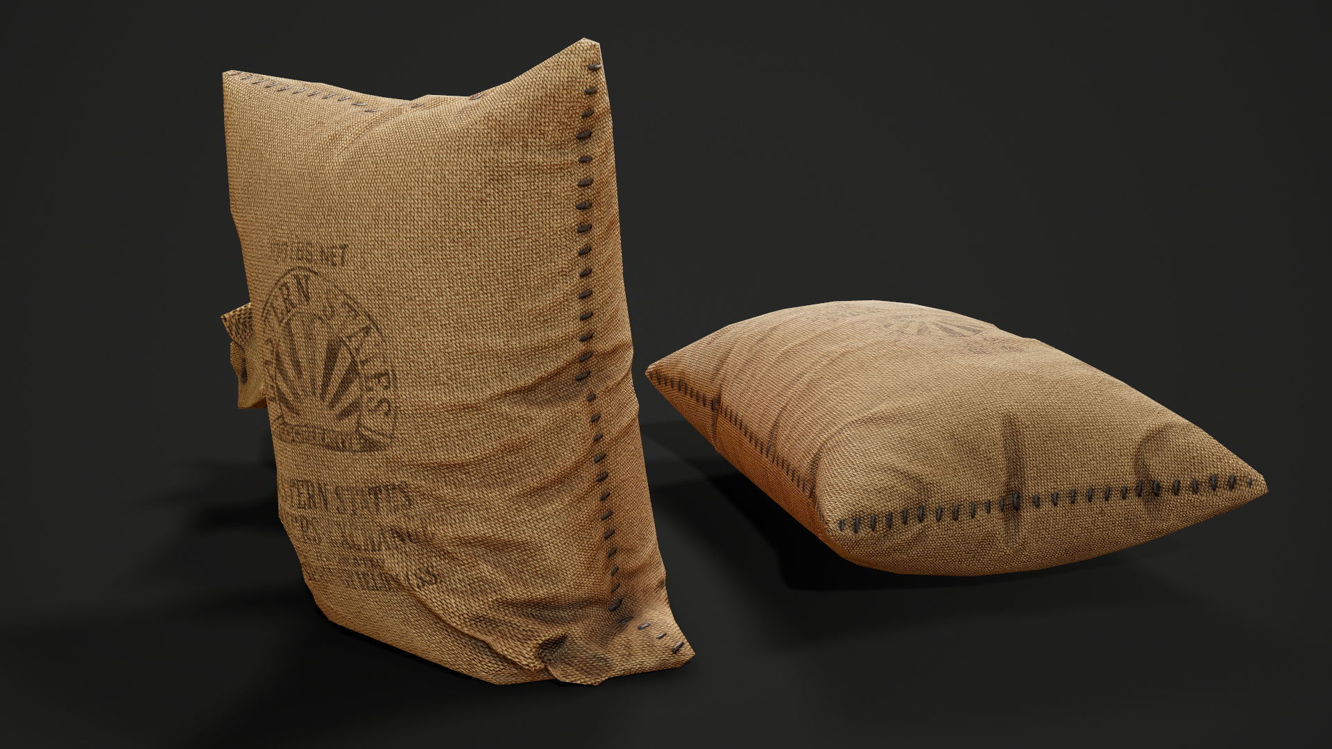 3D model Gunny Sack Low poly PBR Game ready VR / AR / low-poly | CGTrader