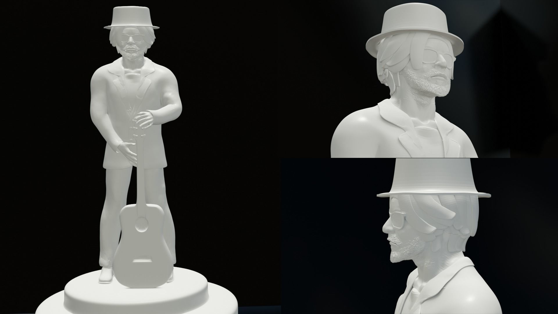 3D printable model singer with guitar | CGTrader