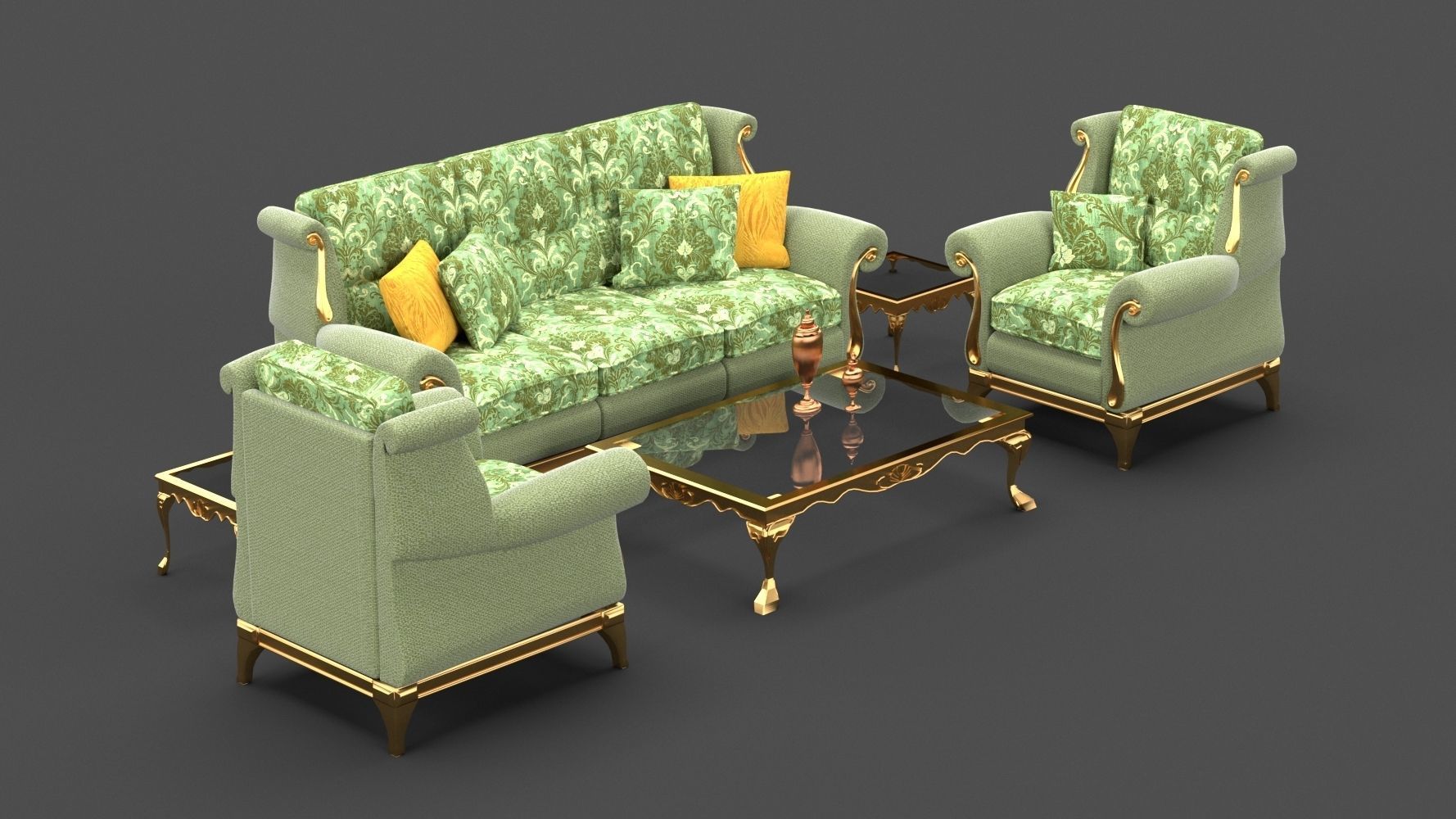Traditional Sofa set 3D model | CGTrader