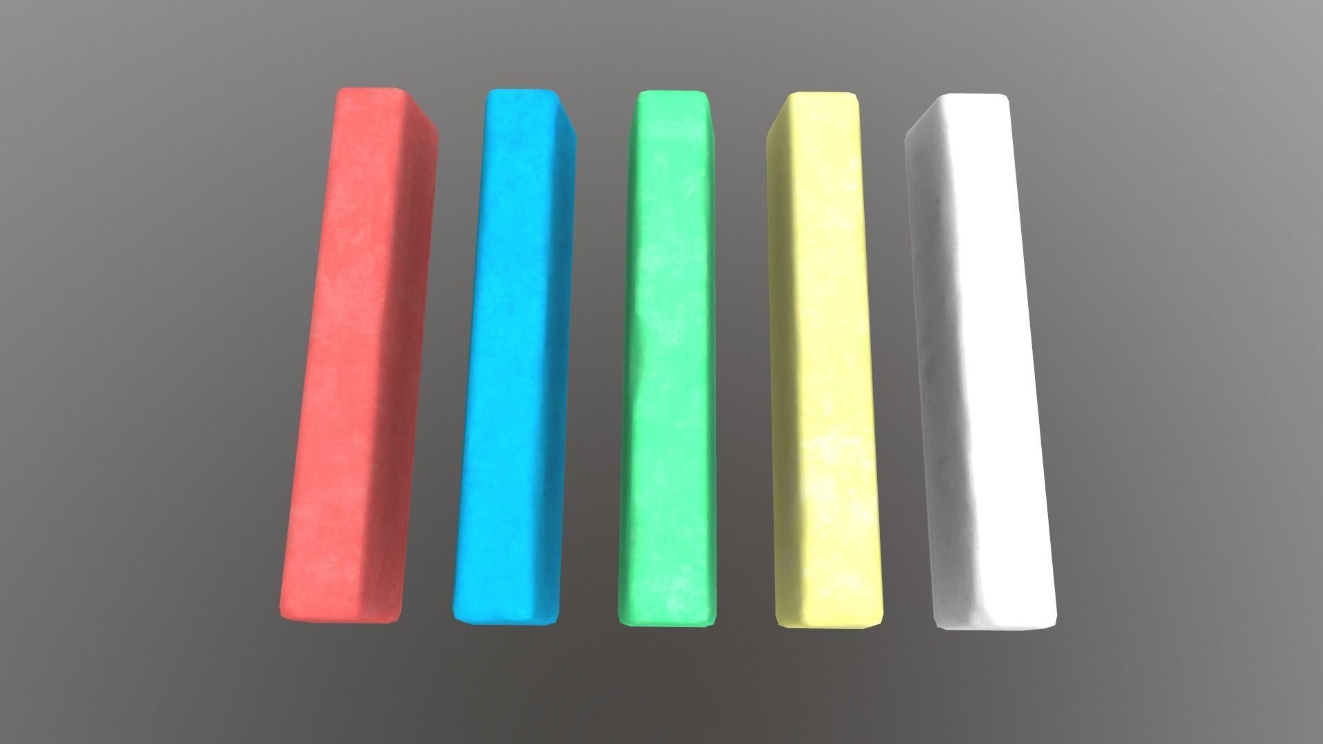 3D model Colored Chalks VR / AR / low-poly | CGTrader