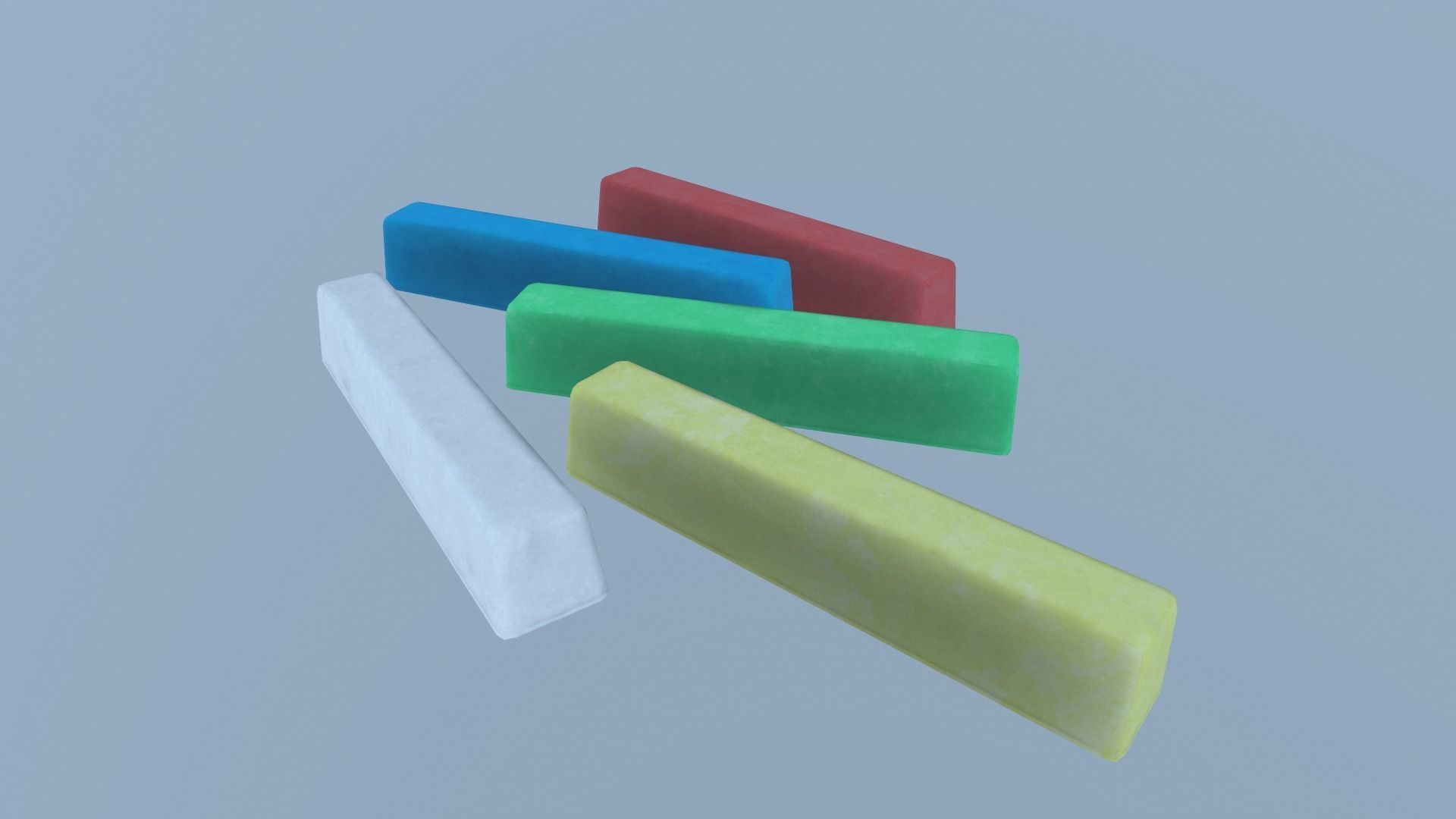 3D model Colored Chalks VR / AR / low-poly | CGTrader