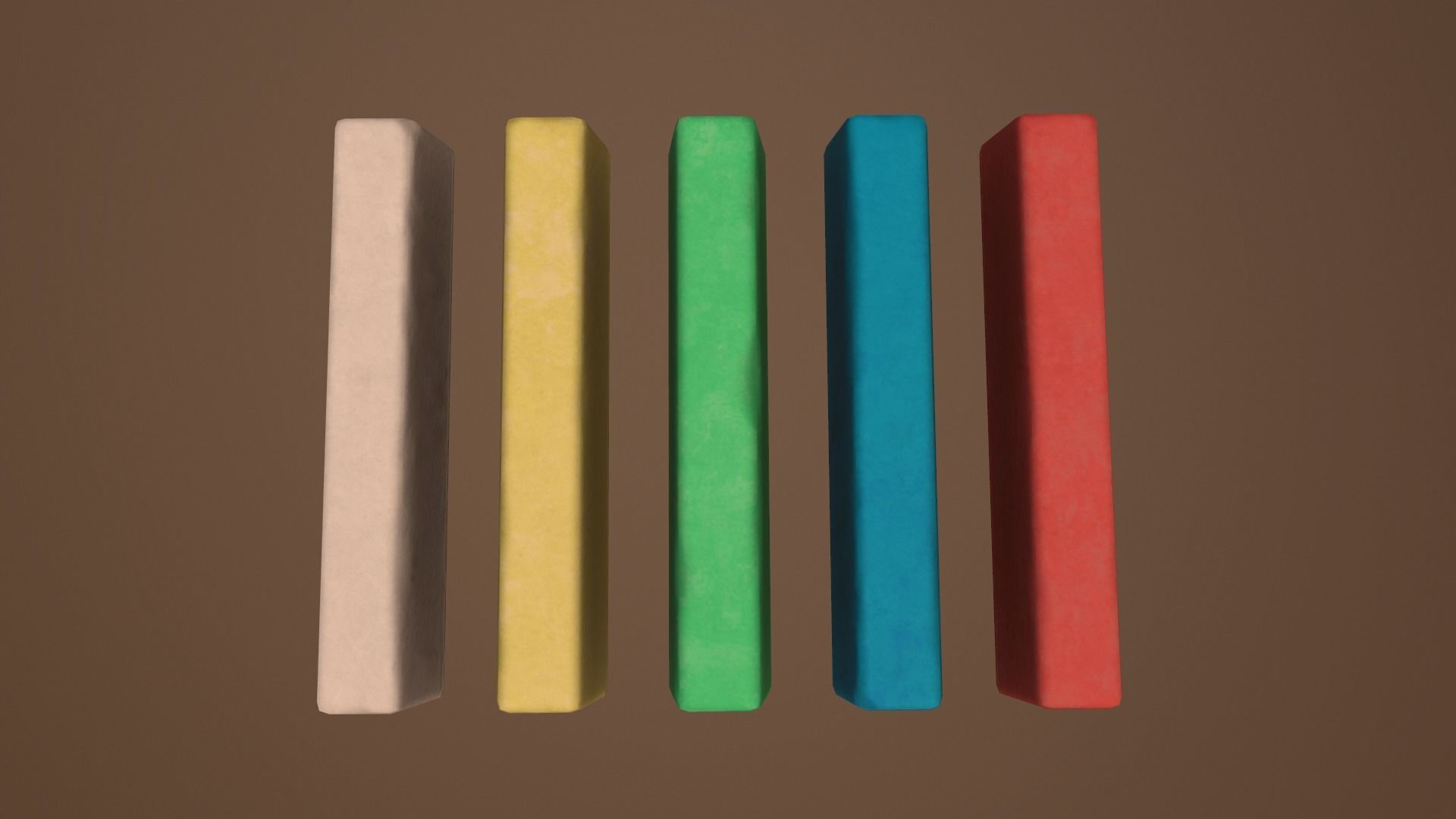 3D model Colored Chalks VR / AR / low-poly | CGTrader
