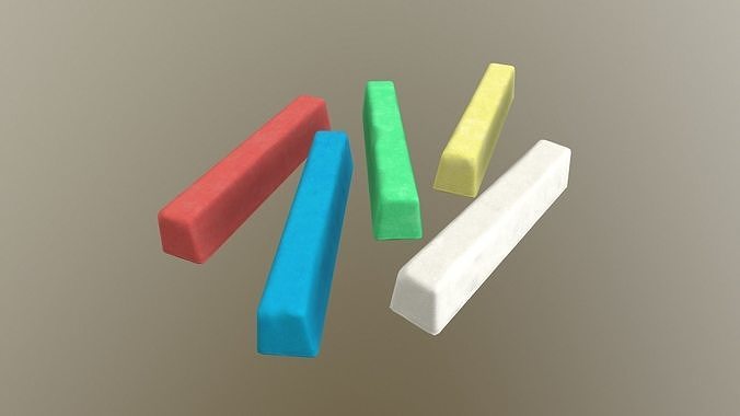 3D model Colored Chalks VR / AR / low-poly | CGTrader