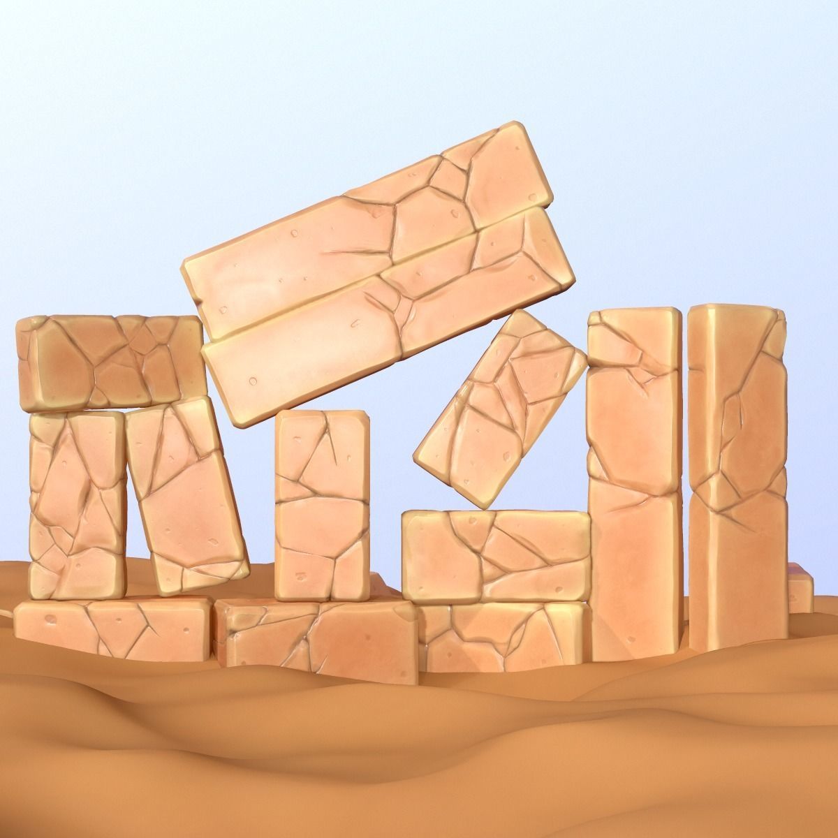 3D asset Stylized Cartoon Rock Sand Pack | CGTrader
