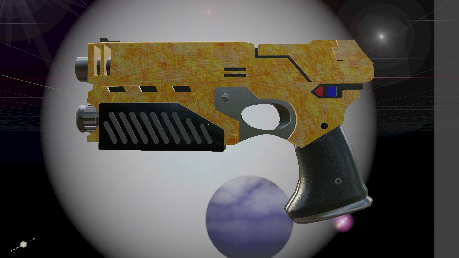 Space Pistol Yellow 3D model | CGTrader