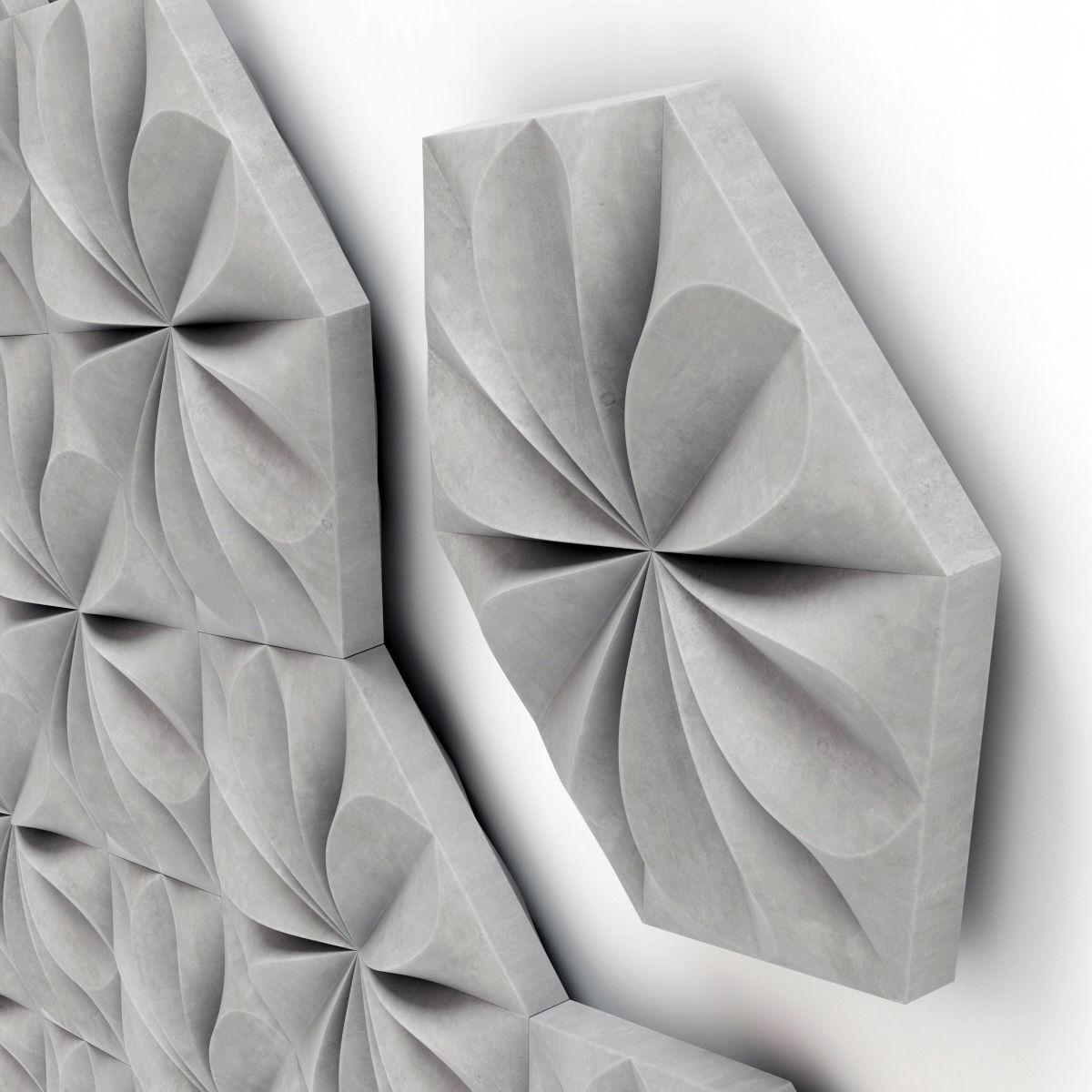 Hexagonal panel with pattern n1 3D model | CGTrader