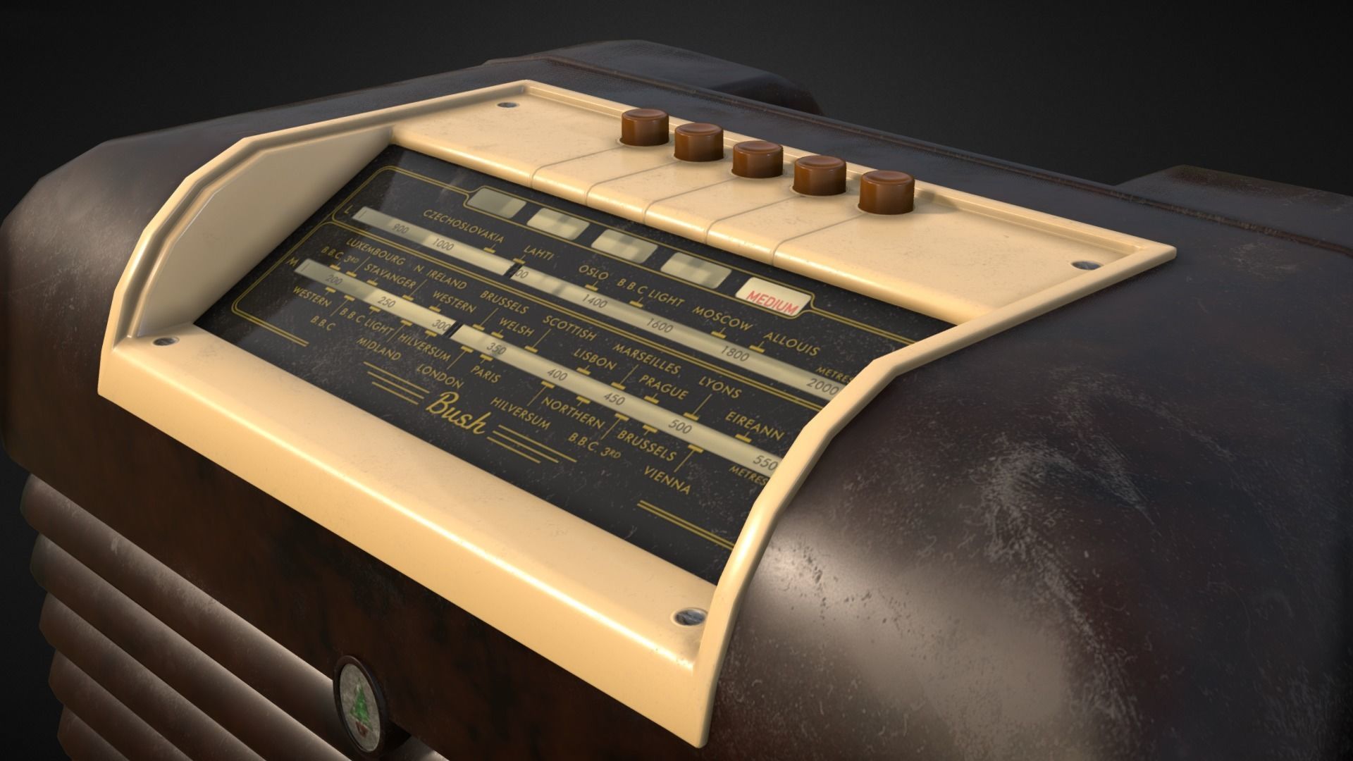 1950 Bush DAC10 Vintage Radio free 3D model | CGTrader