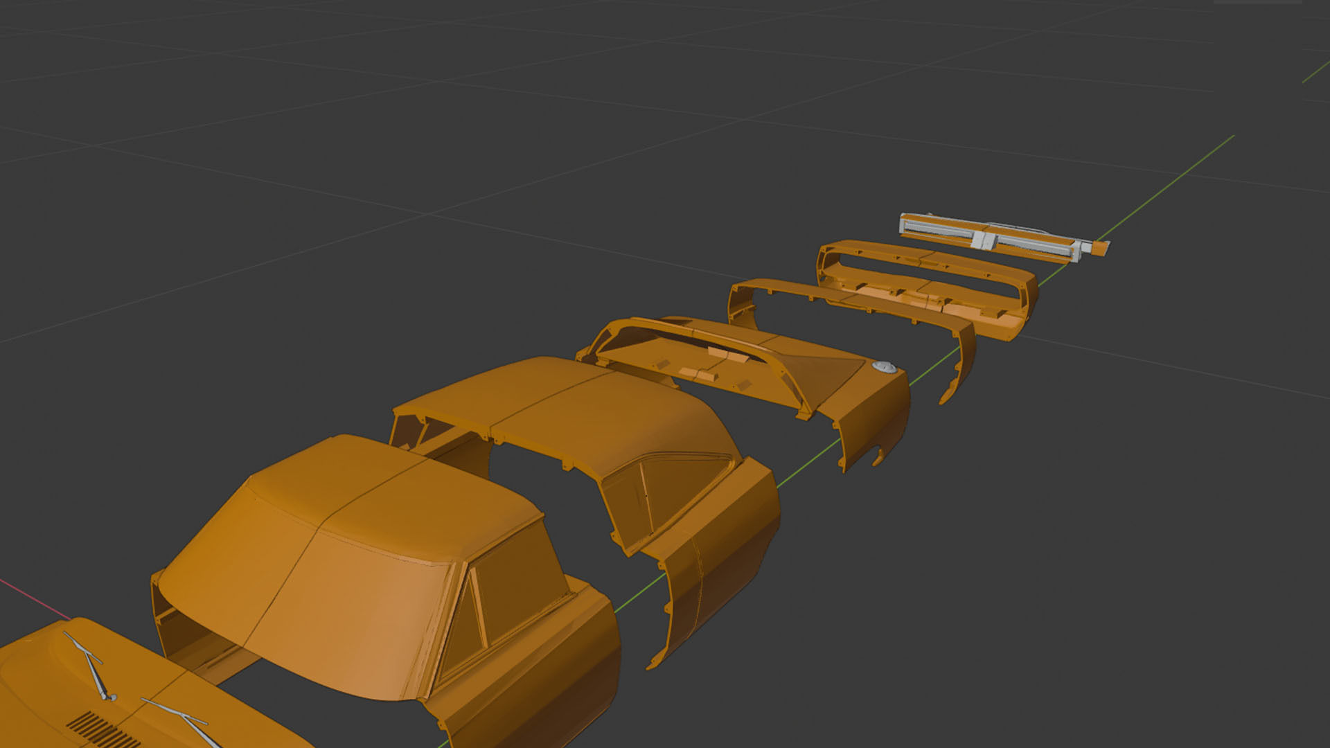 1969 Dodge Charger body 3D model 3D printable | CGTrader
