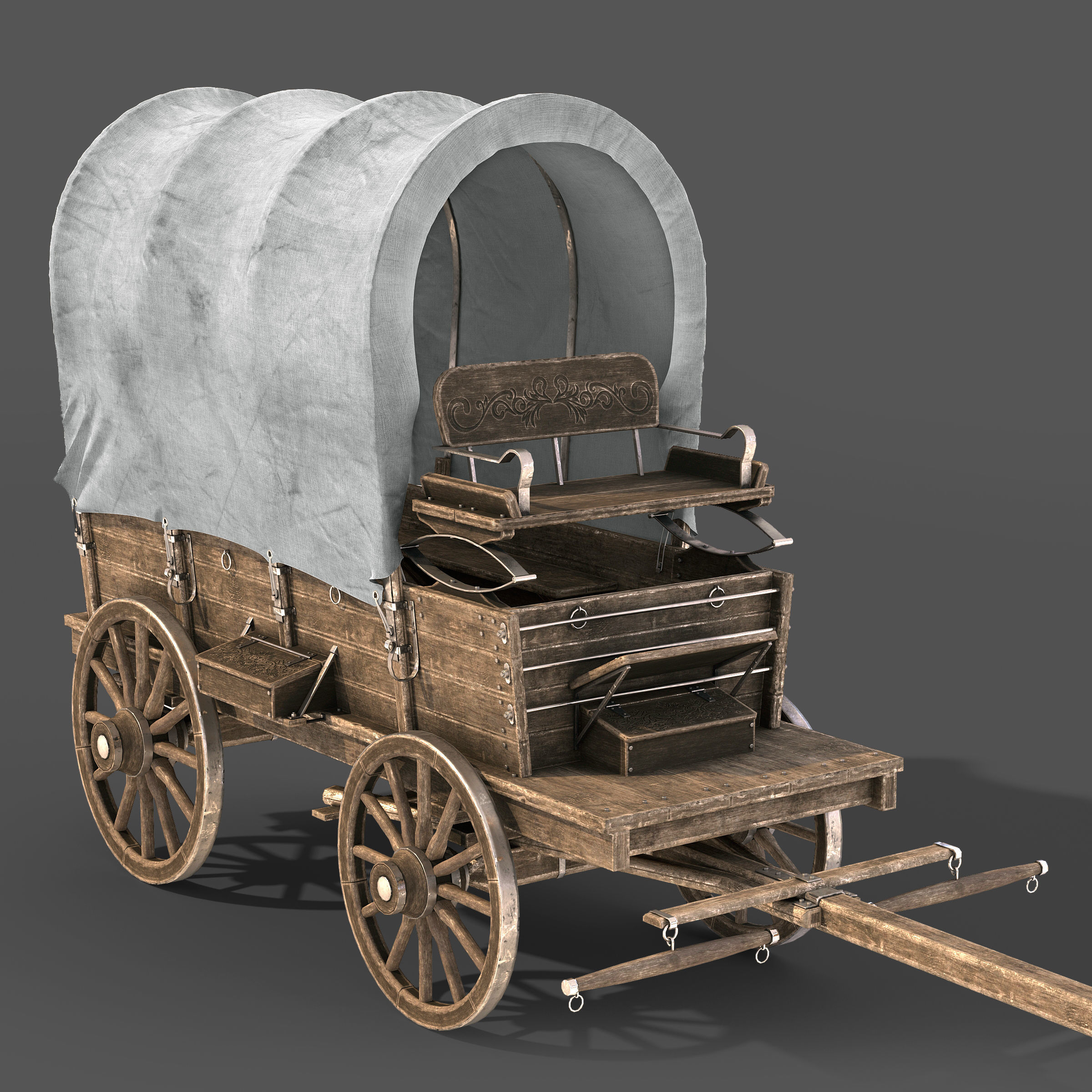 Wagon covered 3D model | CGTrader