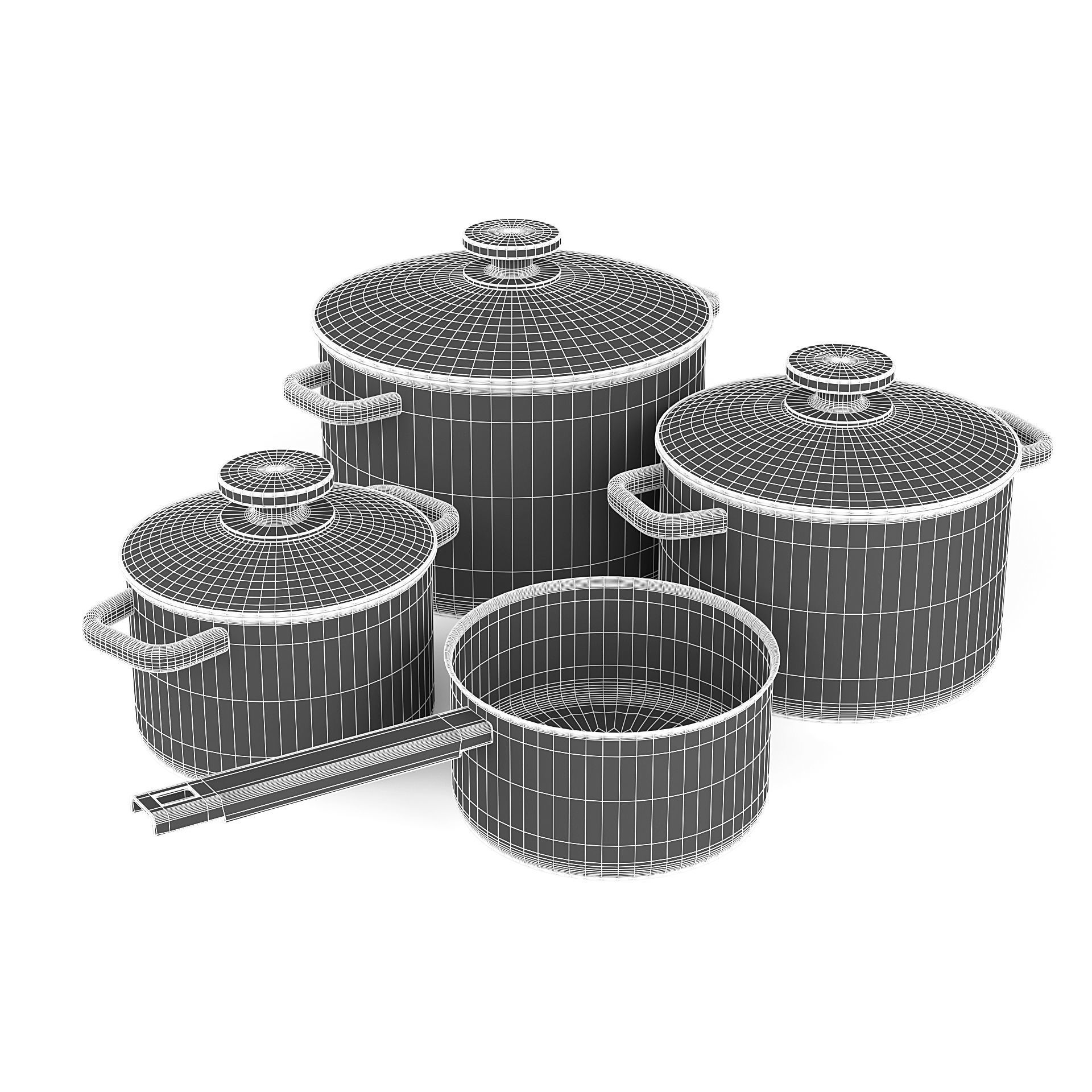 Kitchen Pots 3D model | CGTrader