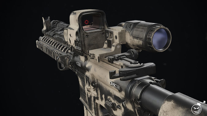 3D model Daniel Defense MK18 Painted VR / AR / low-poly | CGTrader