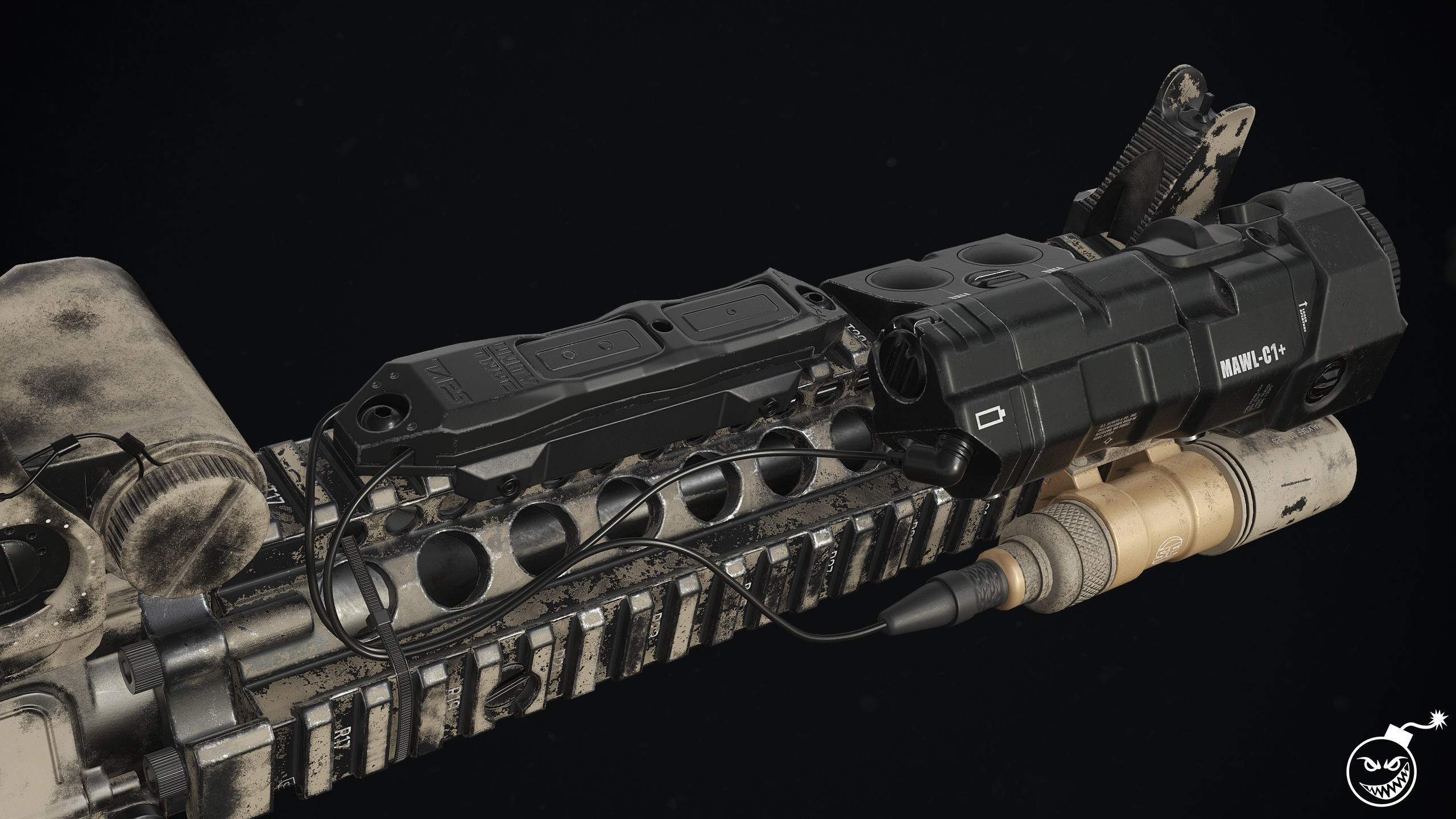 3D model Daniel Defense MK18 Painted VR / AR / low-poly | CGTrader