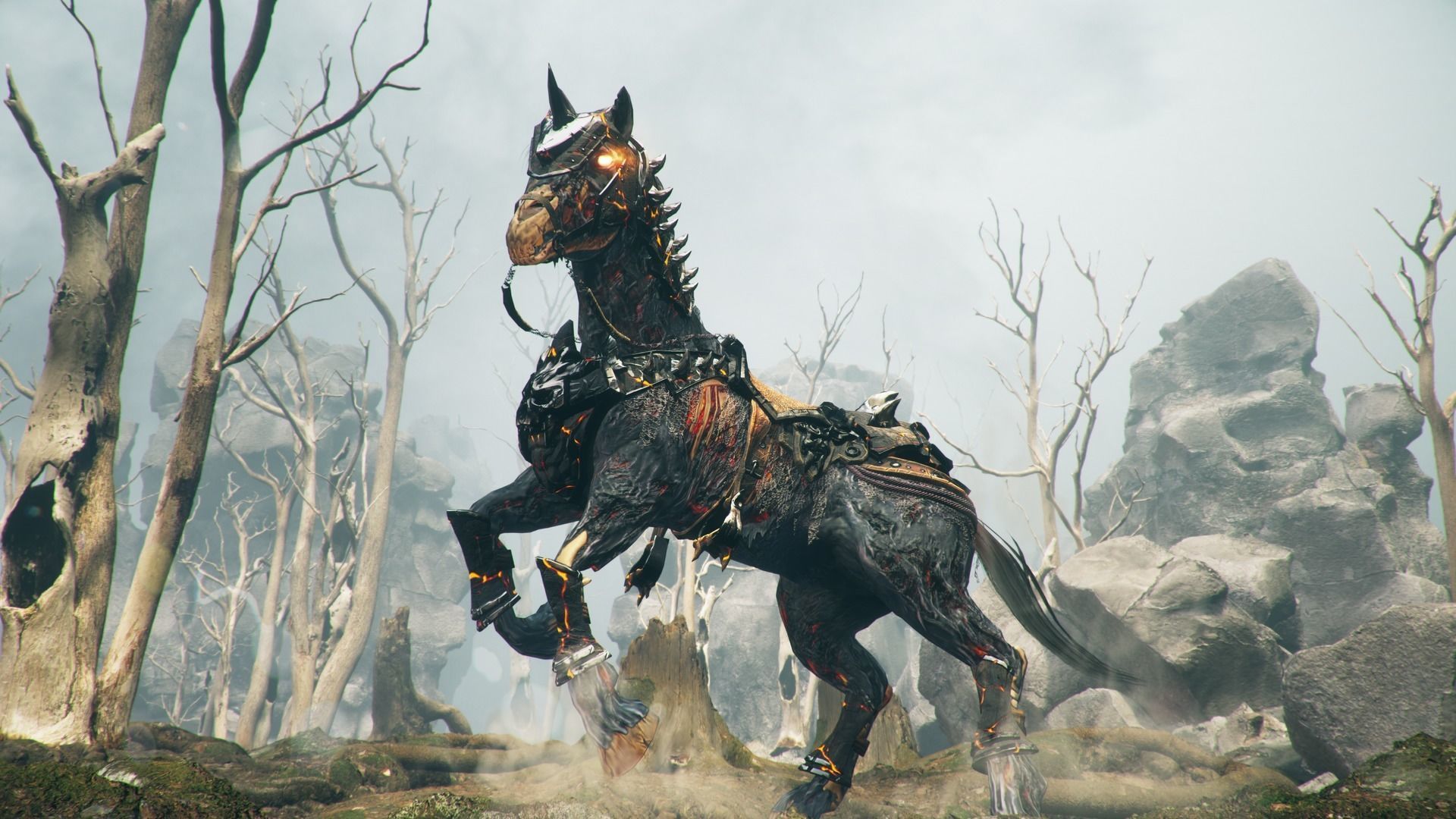 3D model Undead Horse and Unholy Knight VR / AR / low-poly rigged ...