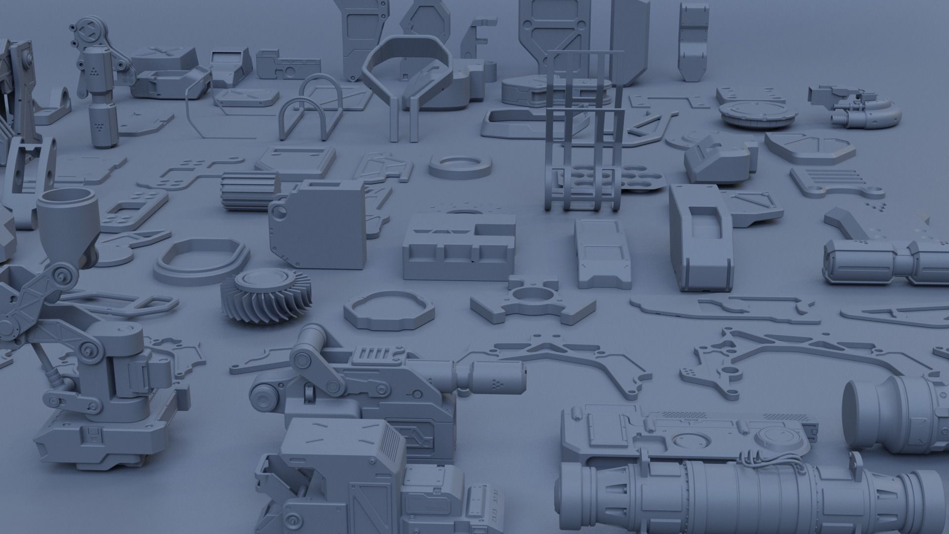 60 Sci Fi kitbash 3D model | CGTrader