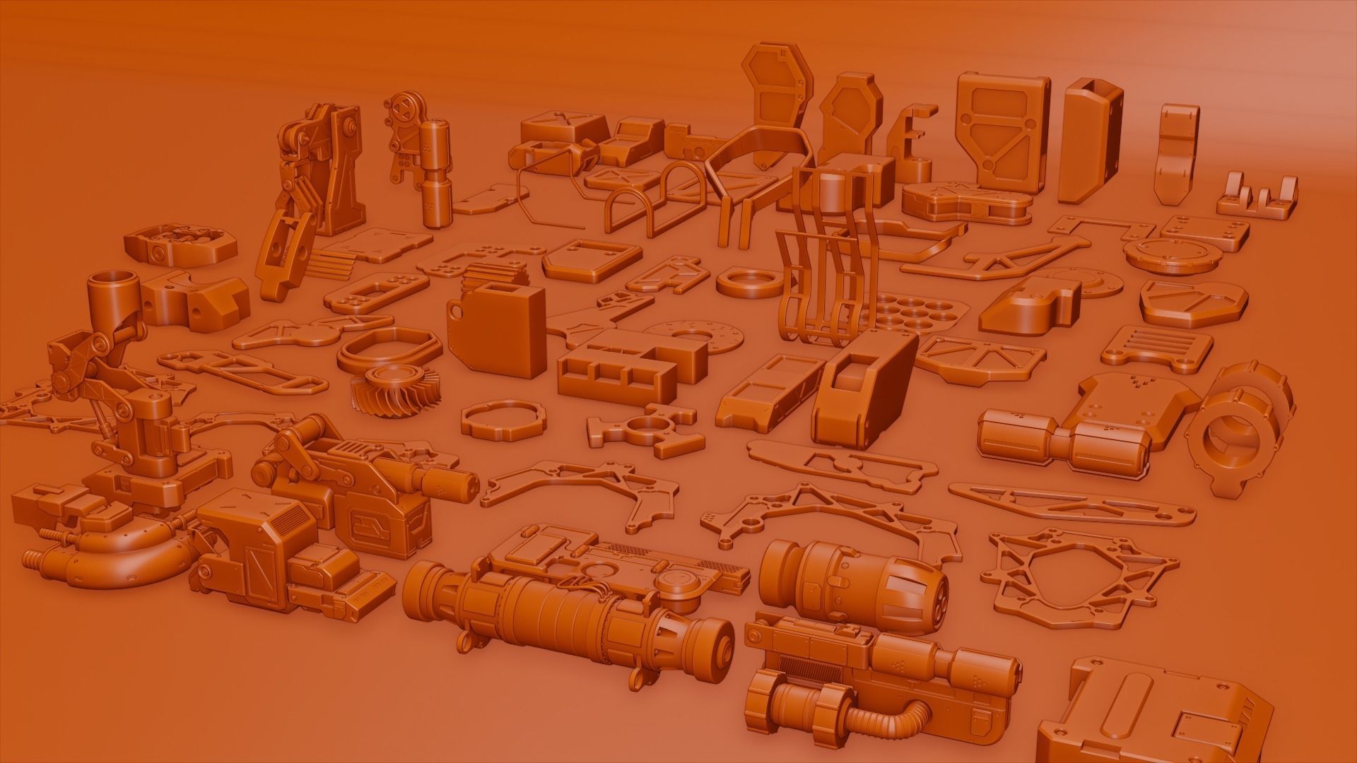 60 Sci Fi kitbash 3D model | CGTrader