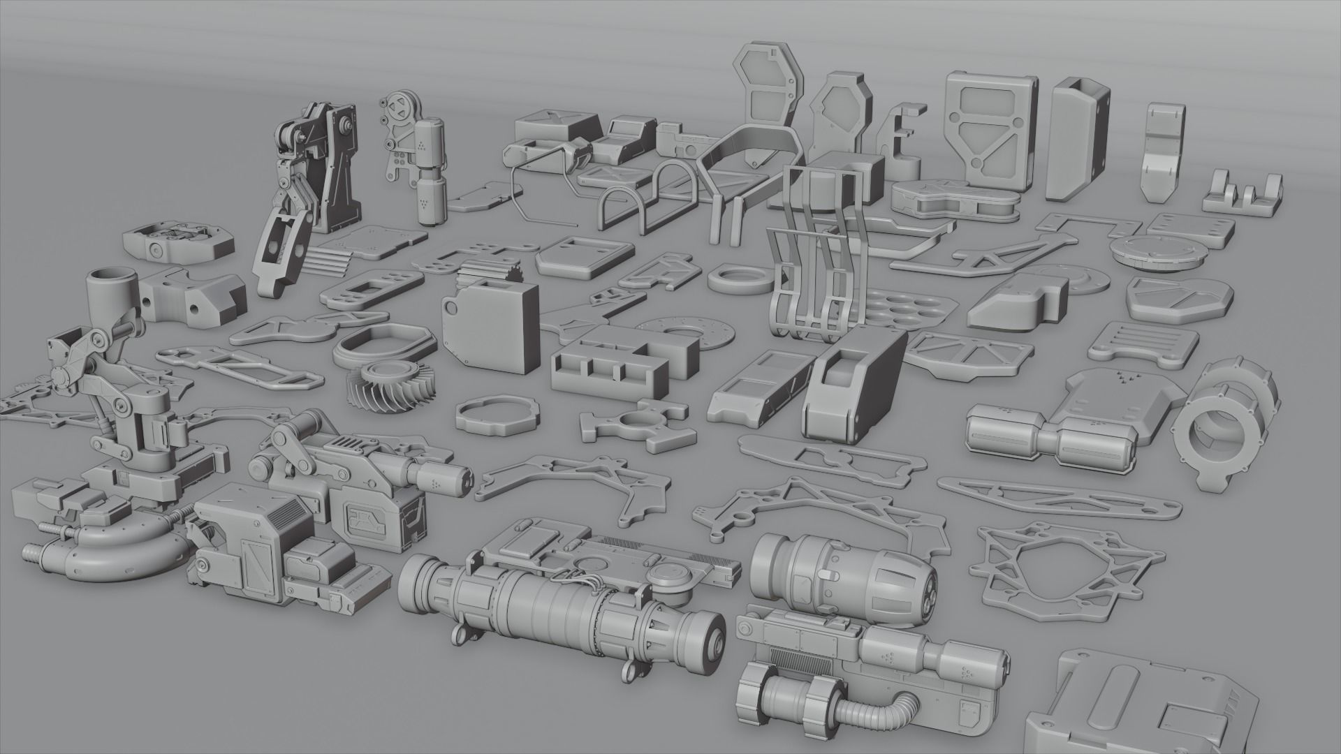 60 Sci Fi kitbash 3D model | CGTrader