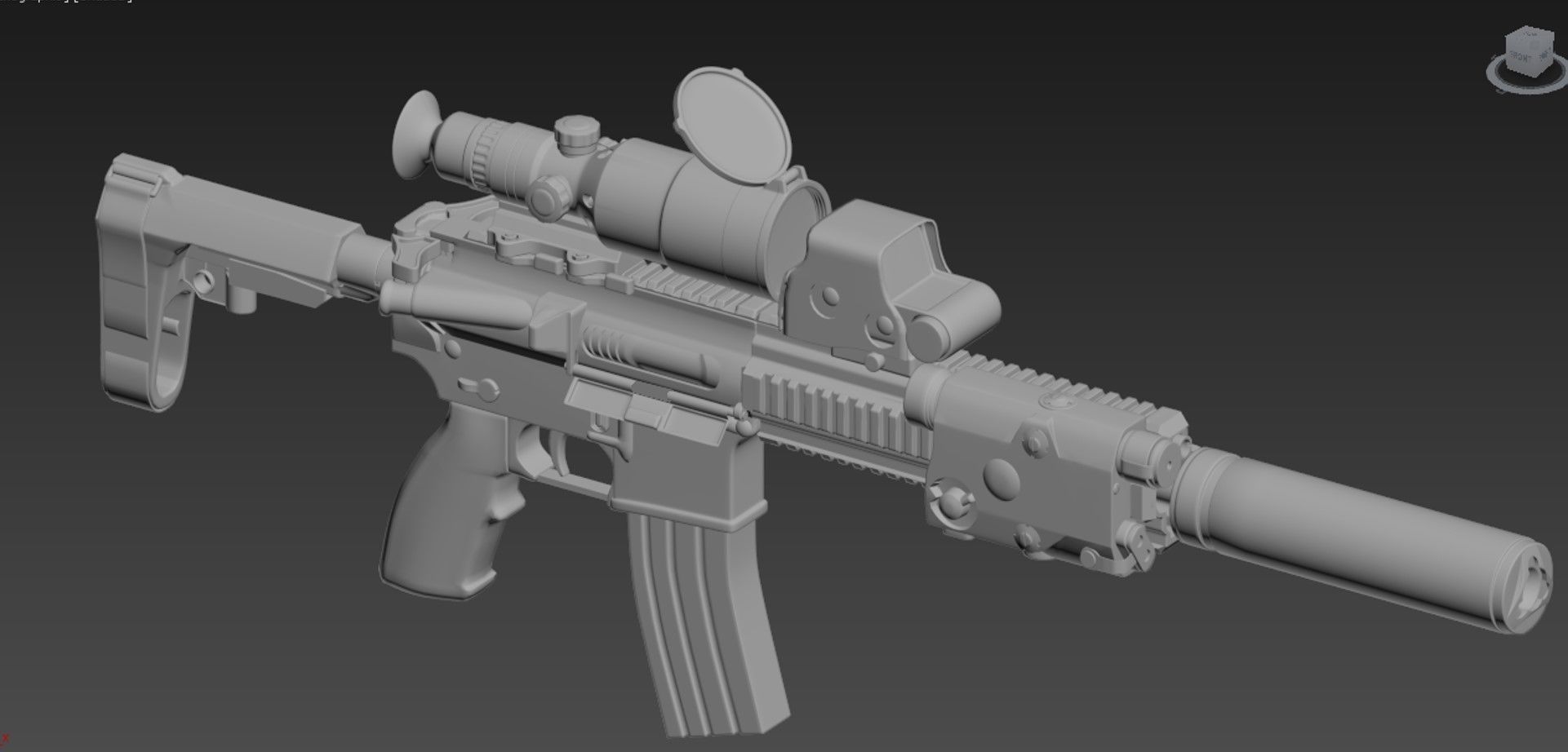 Gun Assault Rifle HK 416 3D model | CGTrader