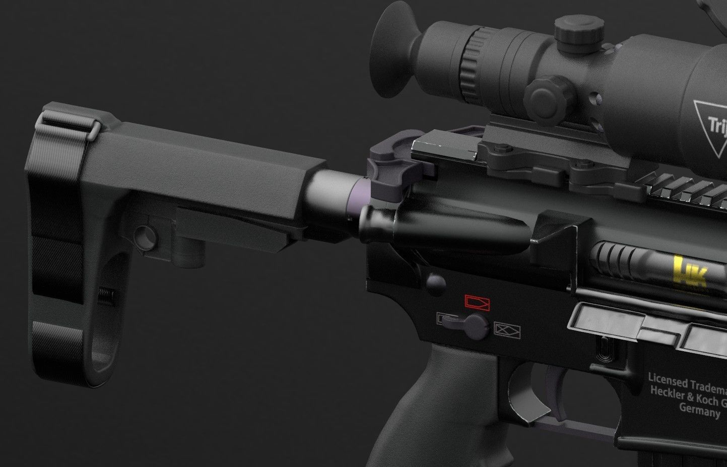 Gun Assault Rifle HK 416 3D model | CGTrader