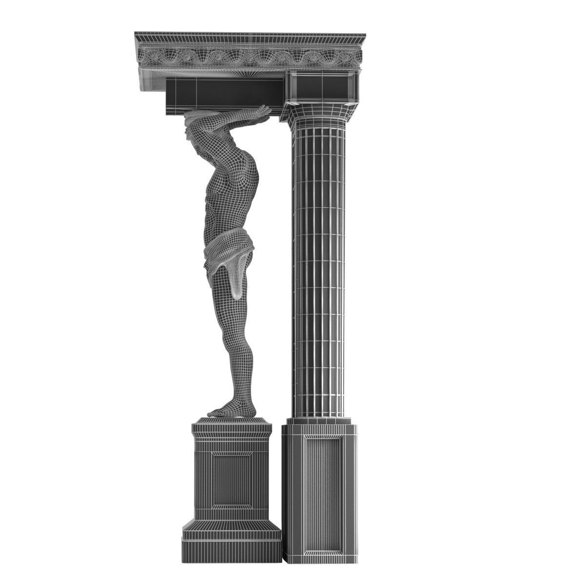 Atlant statue of man holding column 3D model | CGTrader