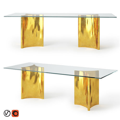 Restoration Hardware Dalton Rectangular Dining Table 3D model | CGTrader
