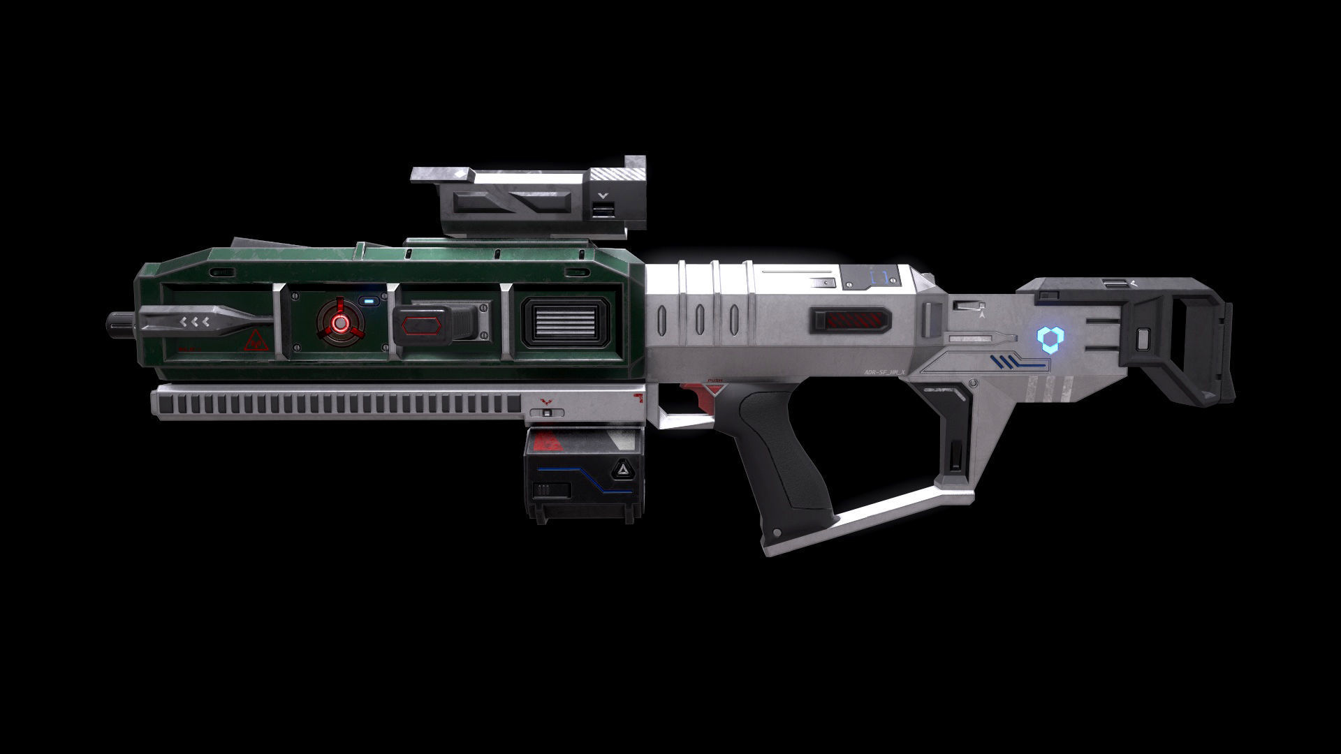 3D model Scifi Heavy Machine Gun Magazine Bullets Triger Eject Button ...