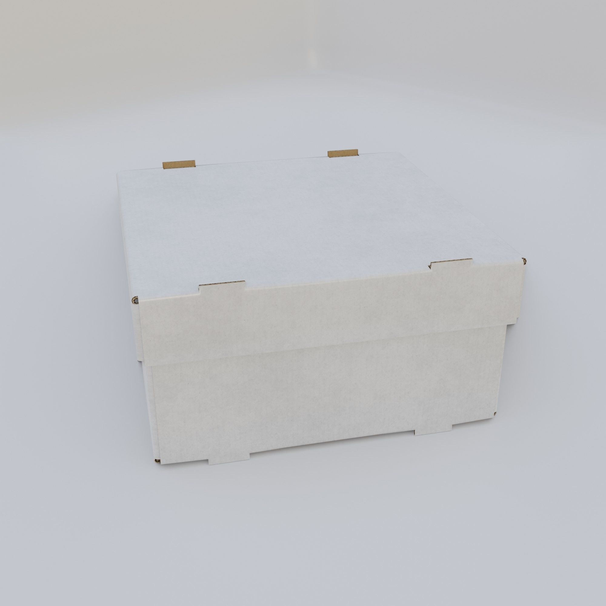 Cardboard Self-Assembly Box With Lid 3D model | CGTrader