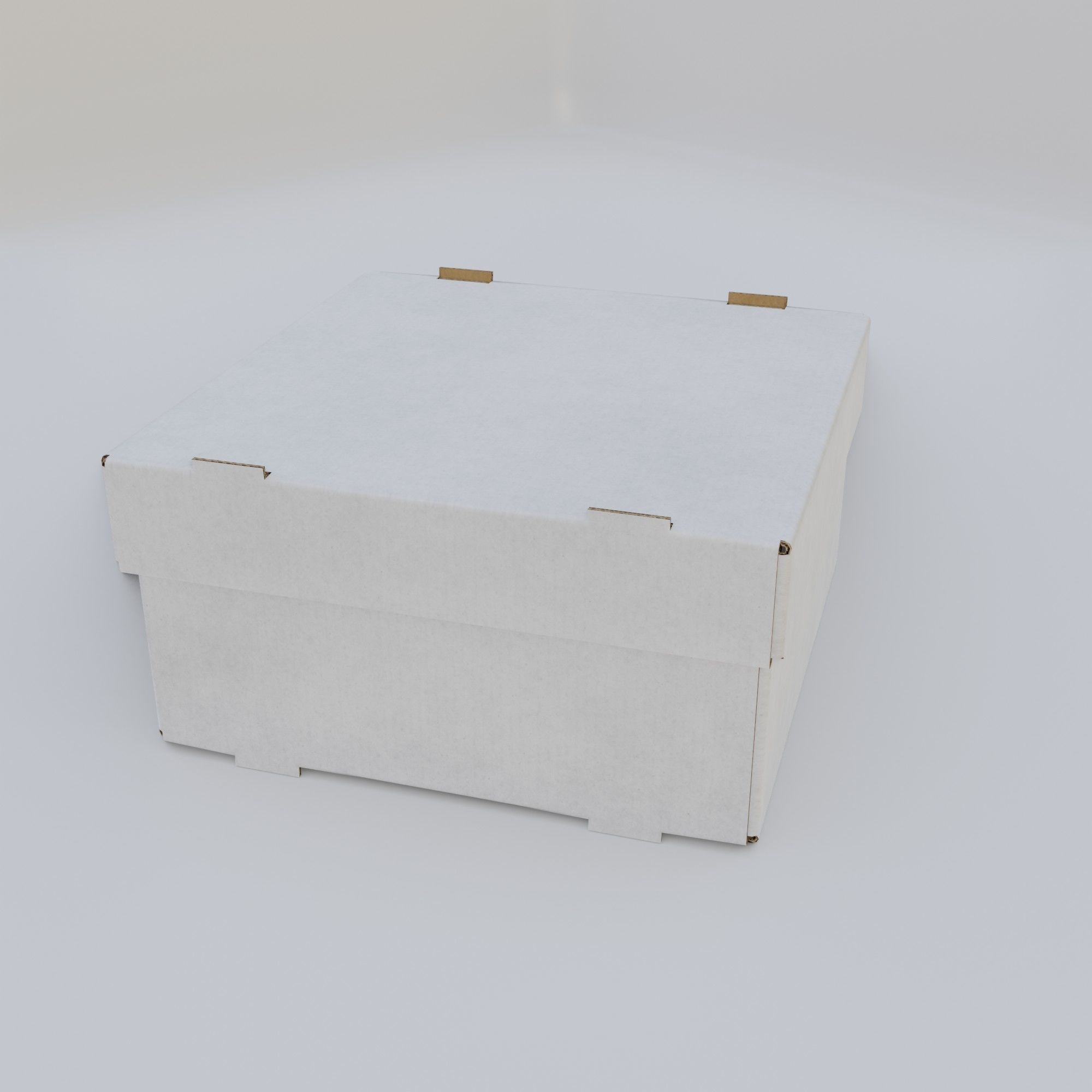 Cardboard Self-Assembly Box With Lid 3D model | CGTrader