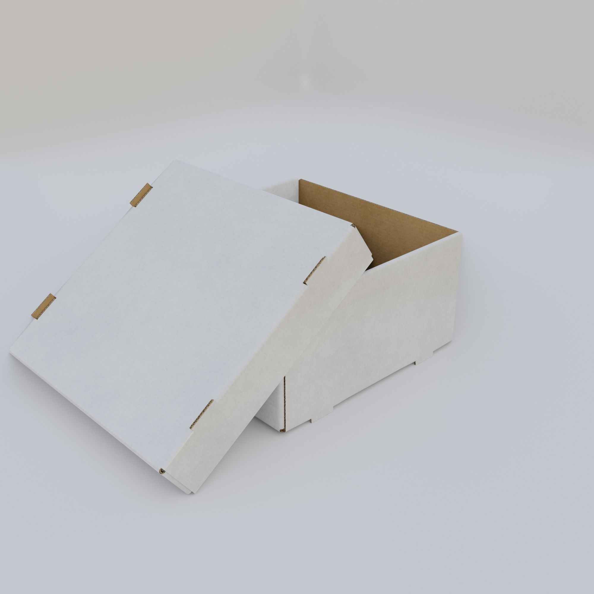 Cardboard Self-Assembly Box With Lid 3D model | CGTrader