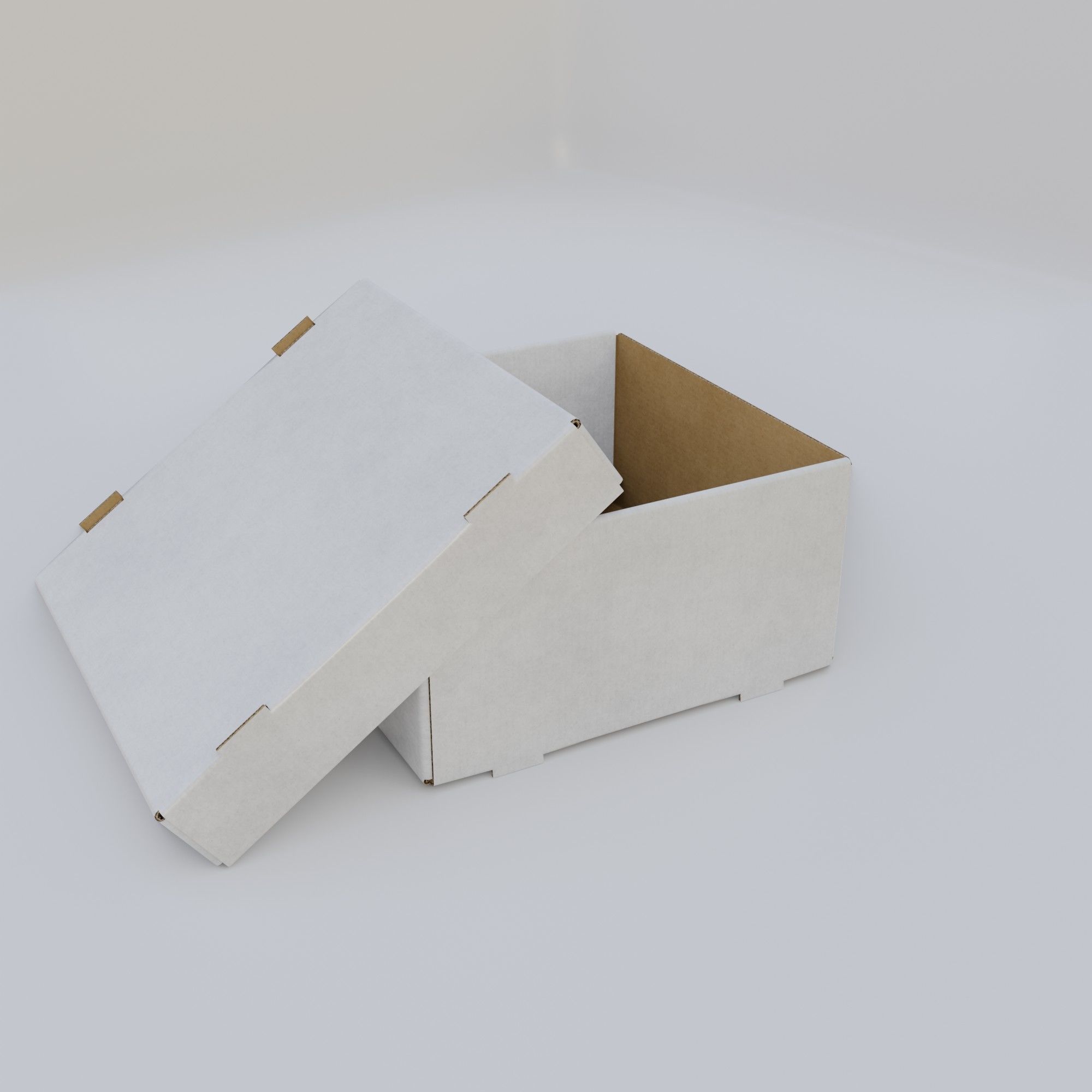 Cardboard Self-Assembly Box With Lid 3D model | CGTrader