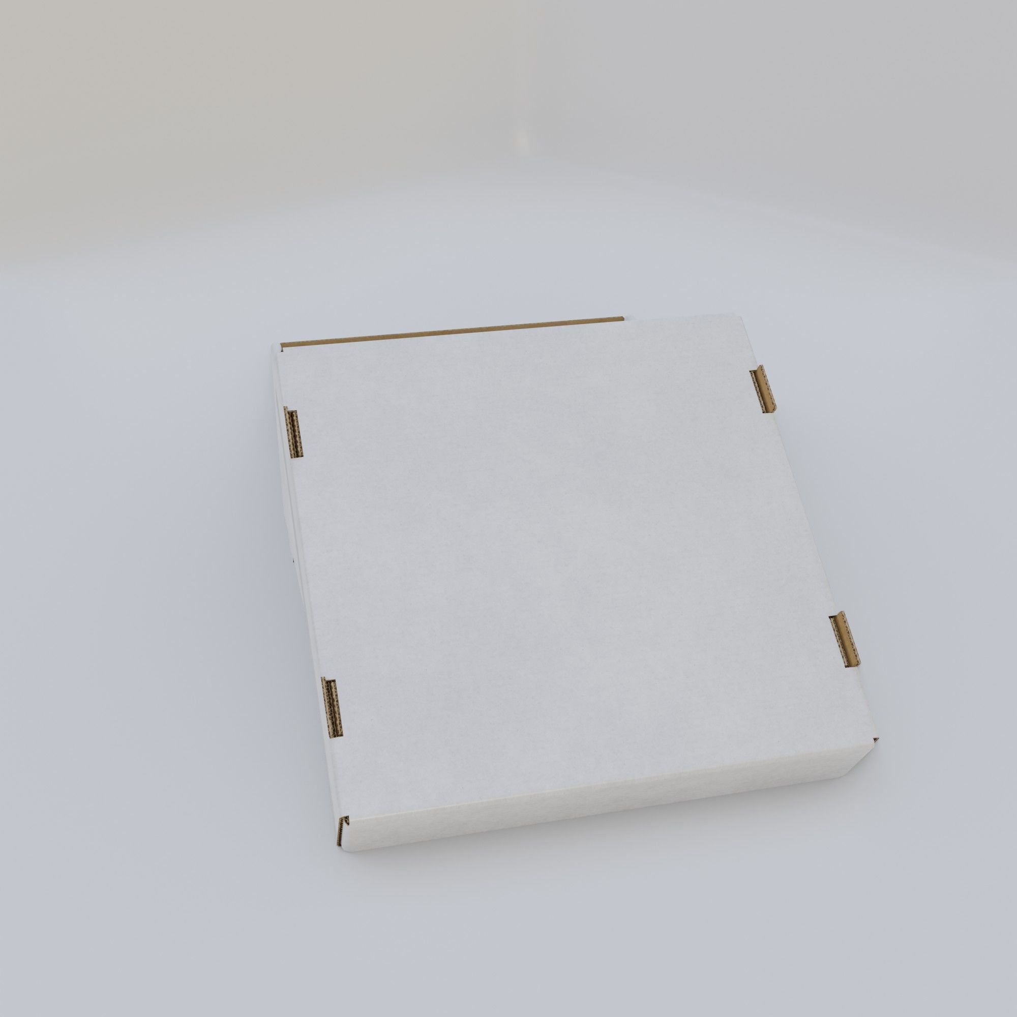 Cardboard Self-Assembly Box With Lid 3D model | CGTrader