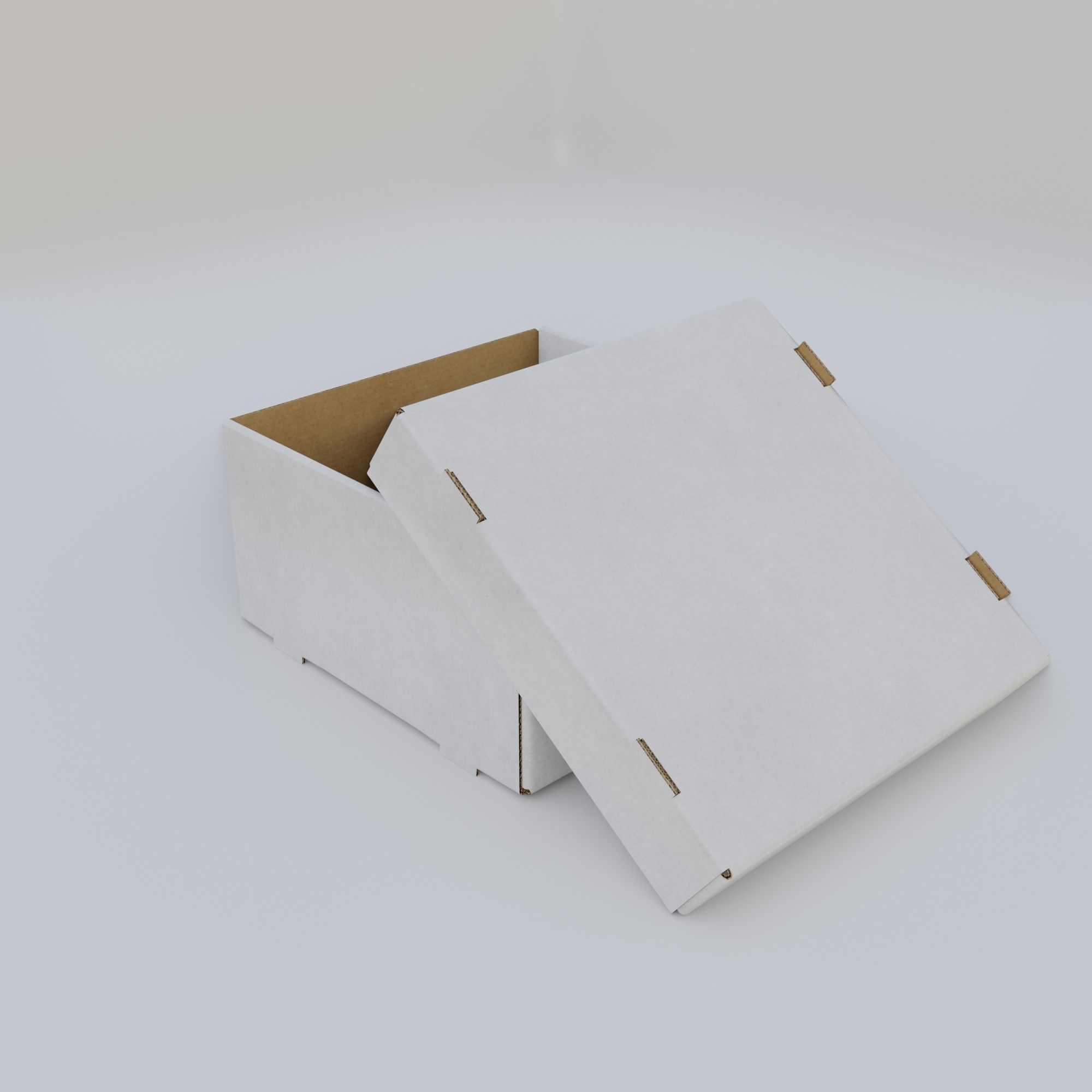 Cardboard Self-Assembly Box With Lid 3D model | CGTrader