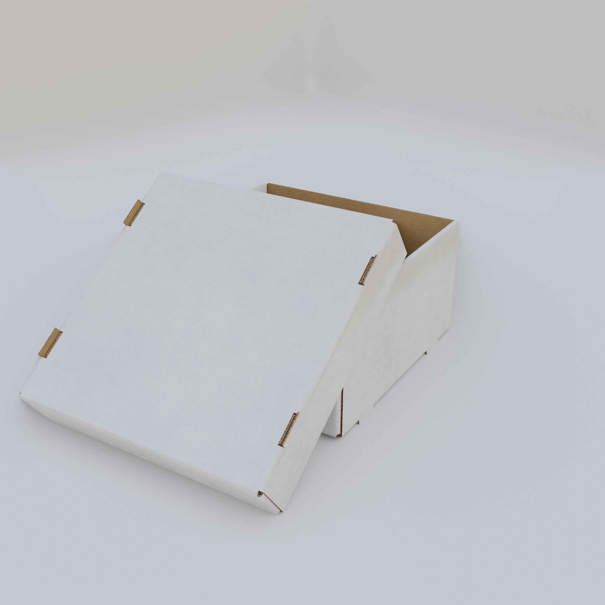 Cardboard Self-Assembly Box With Lid 3D model | CGTrader