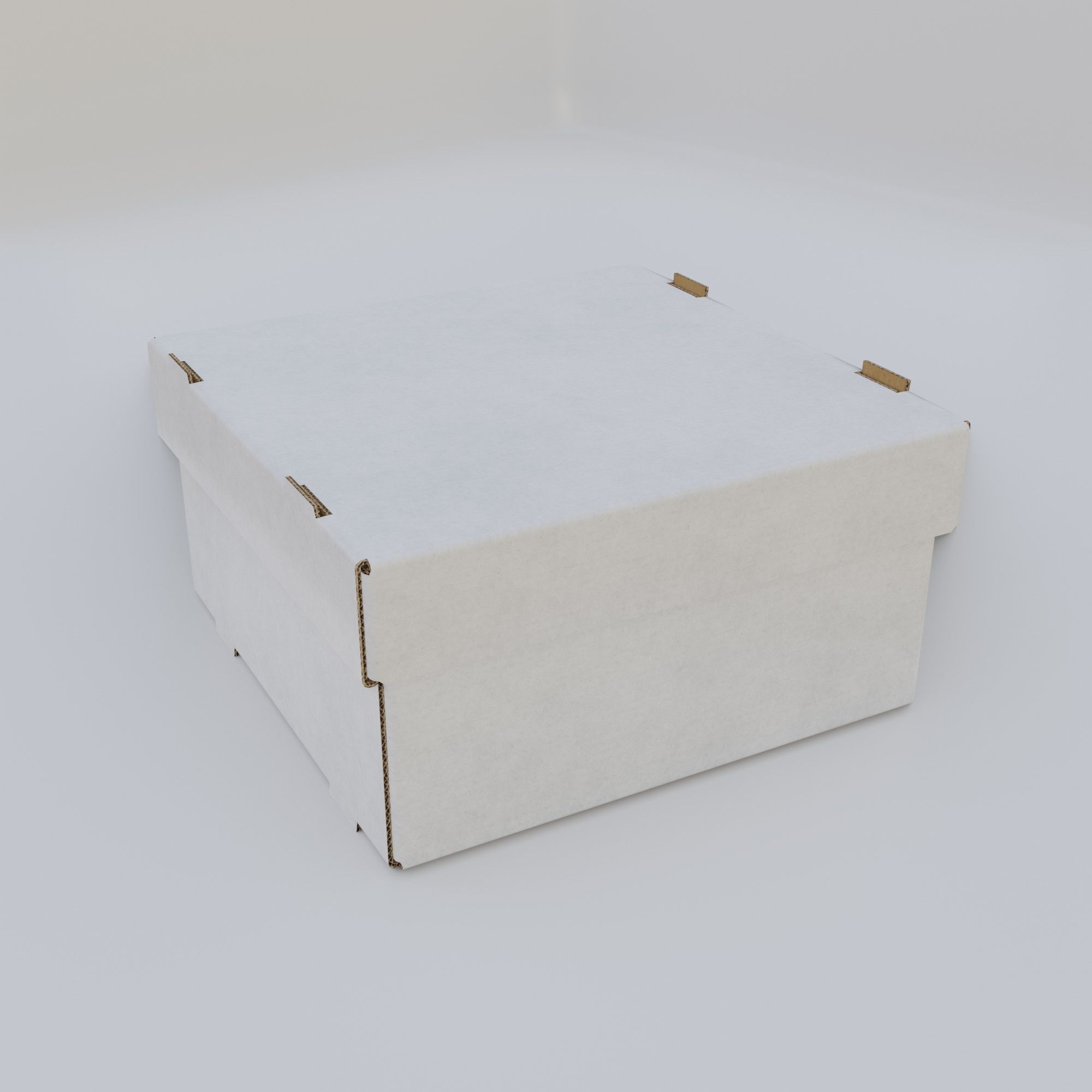 Cardboard Self-Assembly Box With Lid 3D model | CGTrader