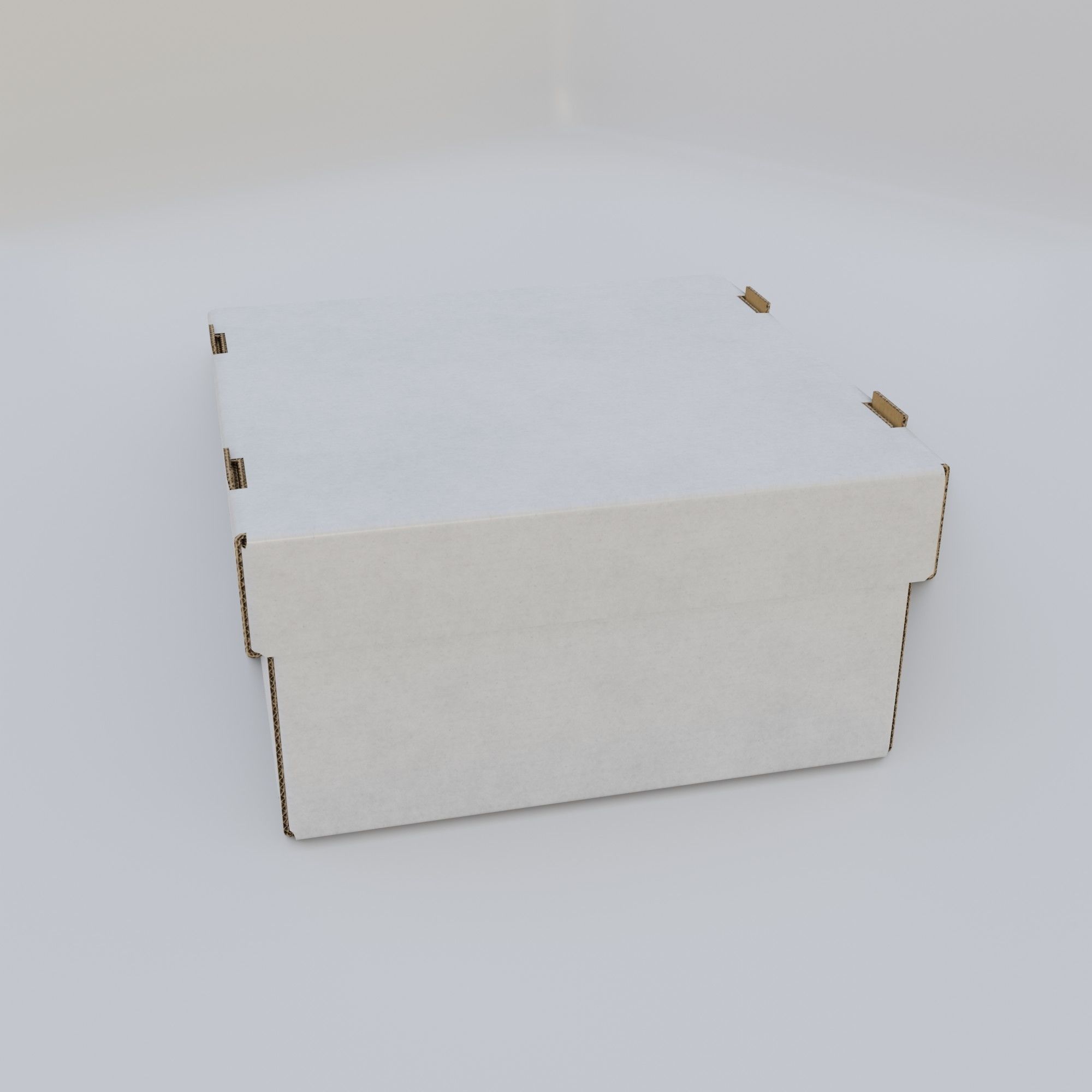 Cardboard Self-Assembly Box With Lid 3D model | CGTrader