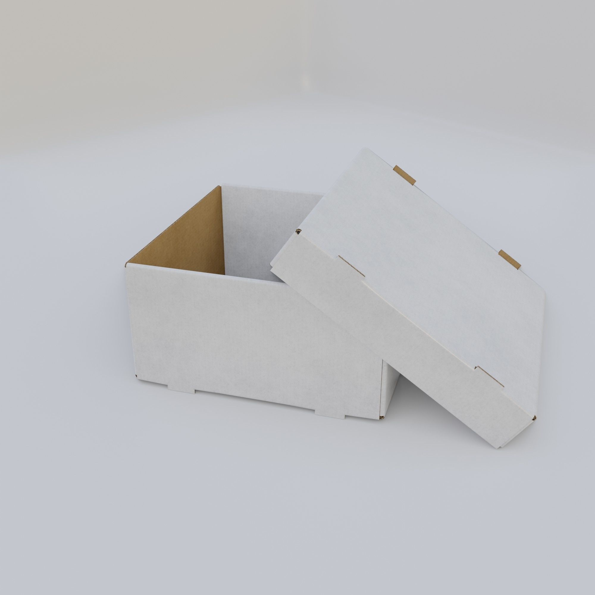 Cardboard Self-Assembly Box With Lid 3D model | CGTrader