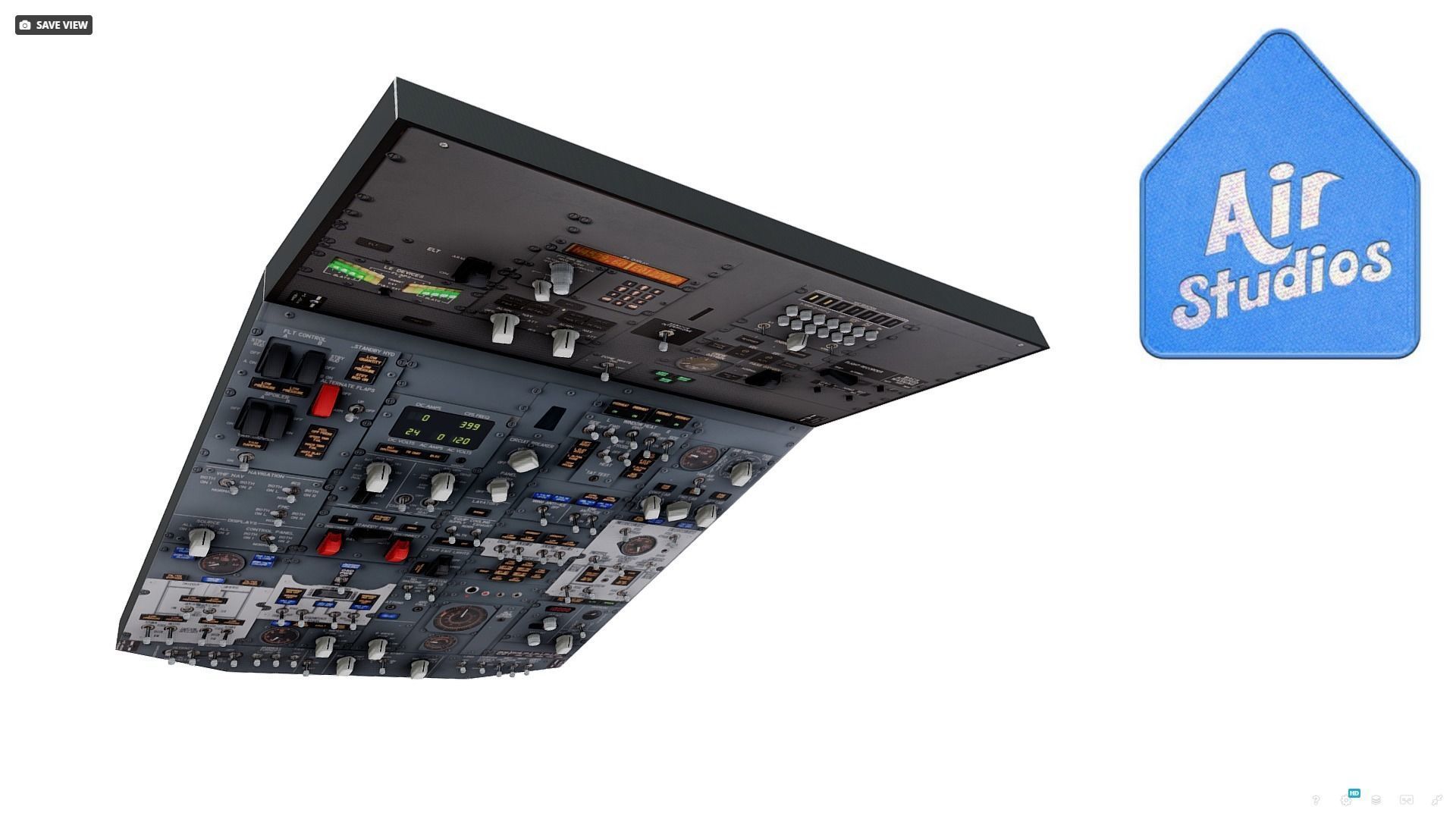 3D model Boeing 737 Overhead Panel VR / AR / low-poly | CGTrader