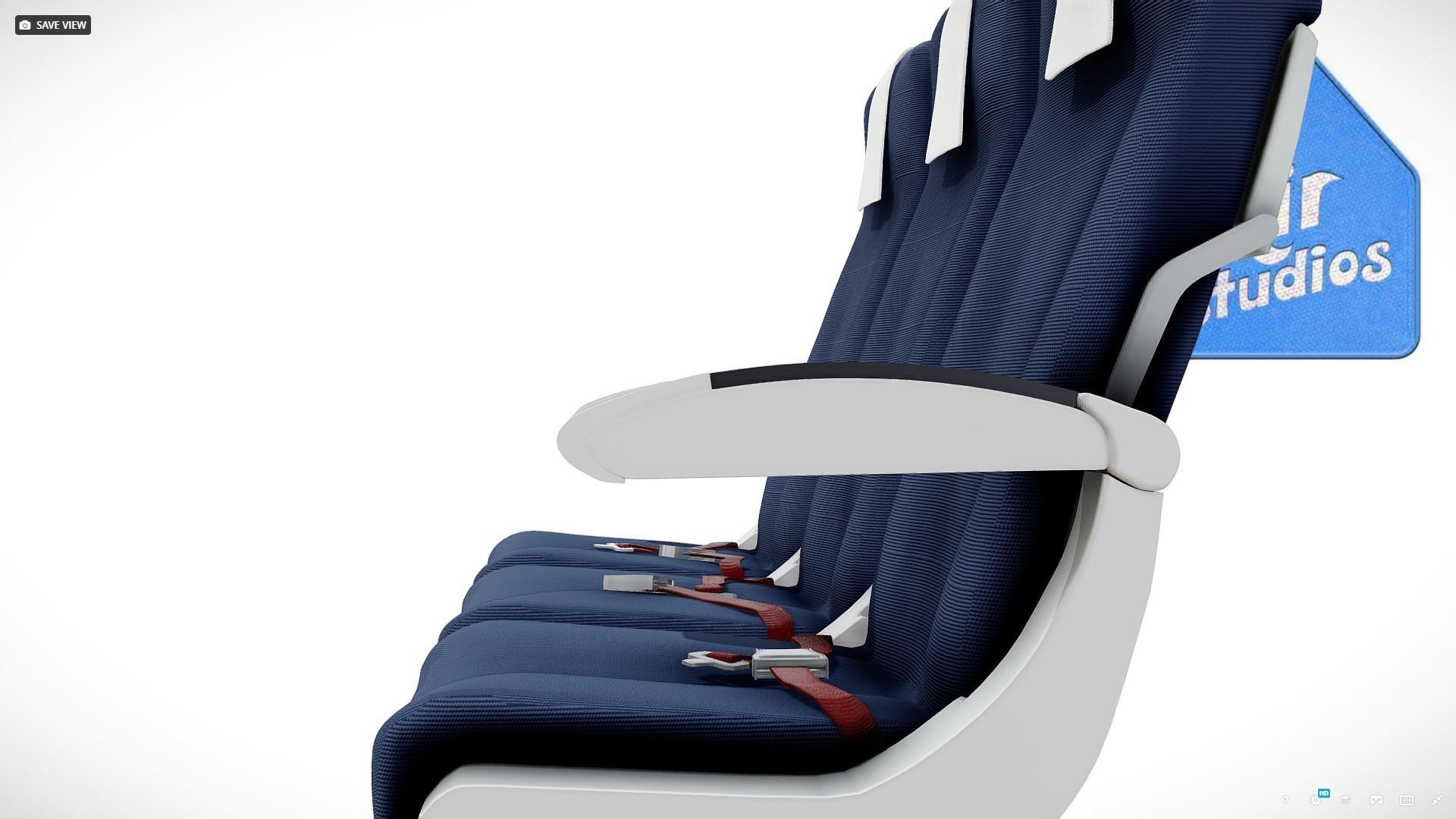 Airplane Cabin Seats 3D model | CGTrader