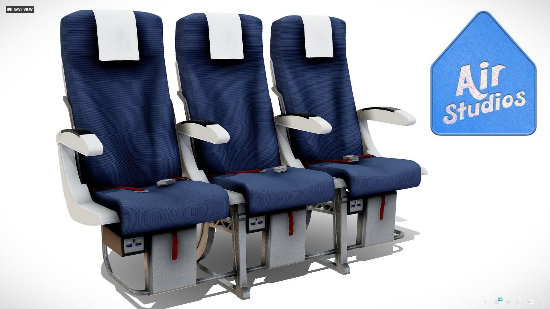 Airplane Cabin Seats 3D model | CGTrader