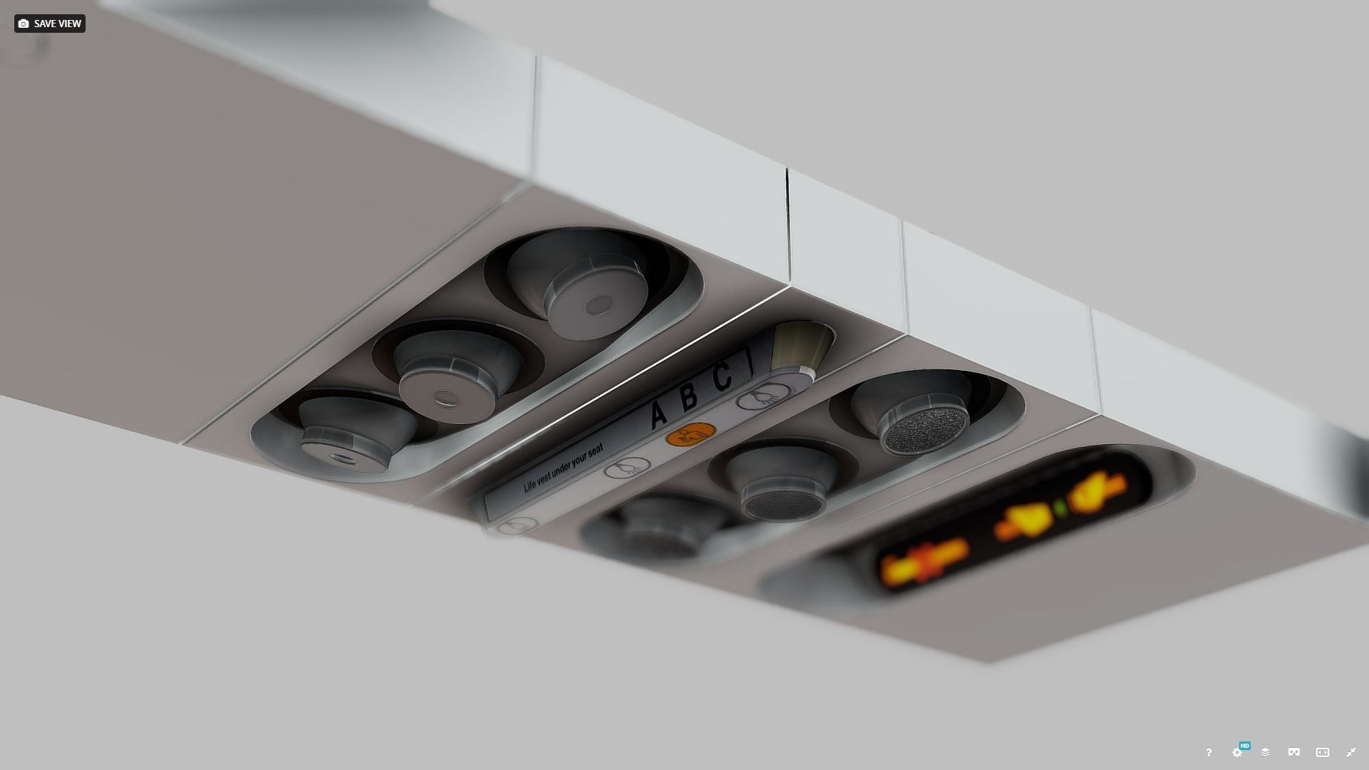 3D model Airbus Airplane Cabin Overhead Panel VR / AR / low-poly | CGTrader