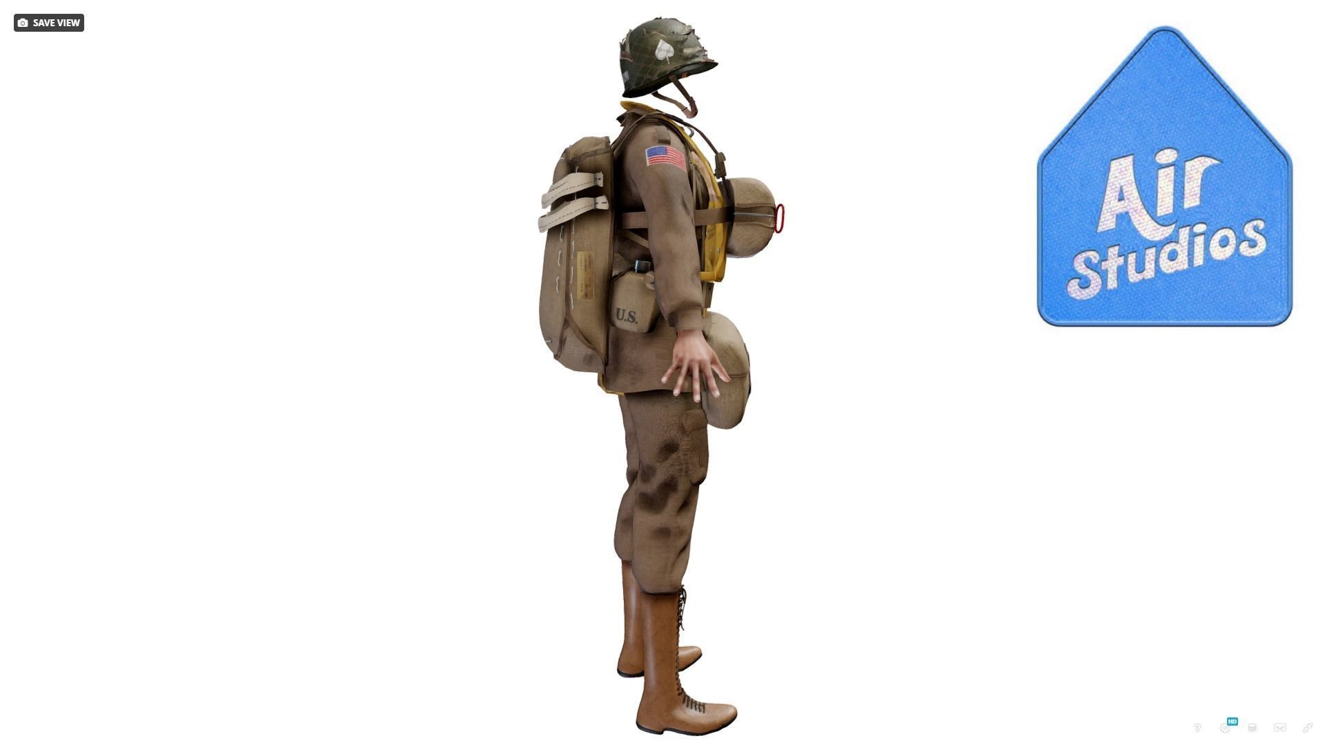 3D model World War 2 US Paratrooper Uniform VR / AR / low-poly | CGTrader